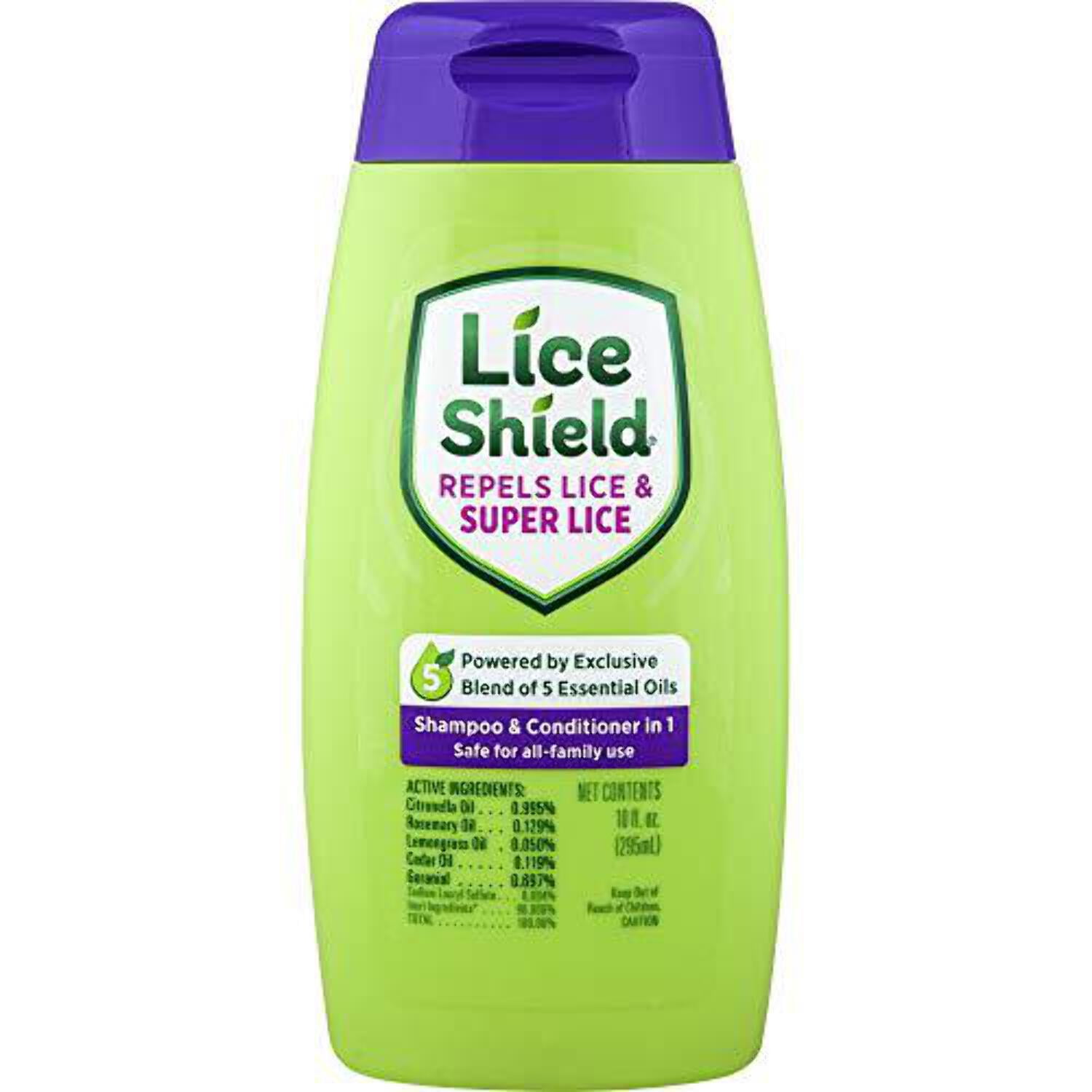 Lice Shield Shampoo & Conditioner in 1, Repels Lice and Super Lice, 10 ...