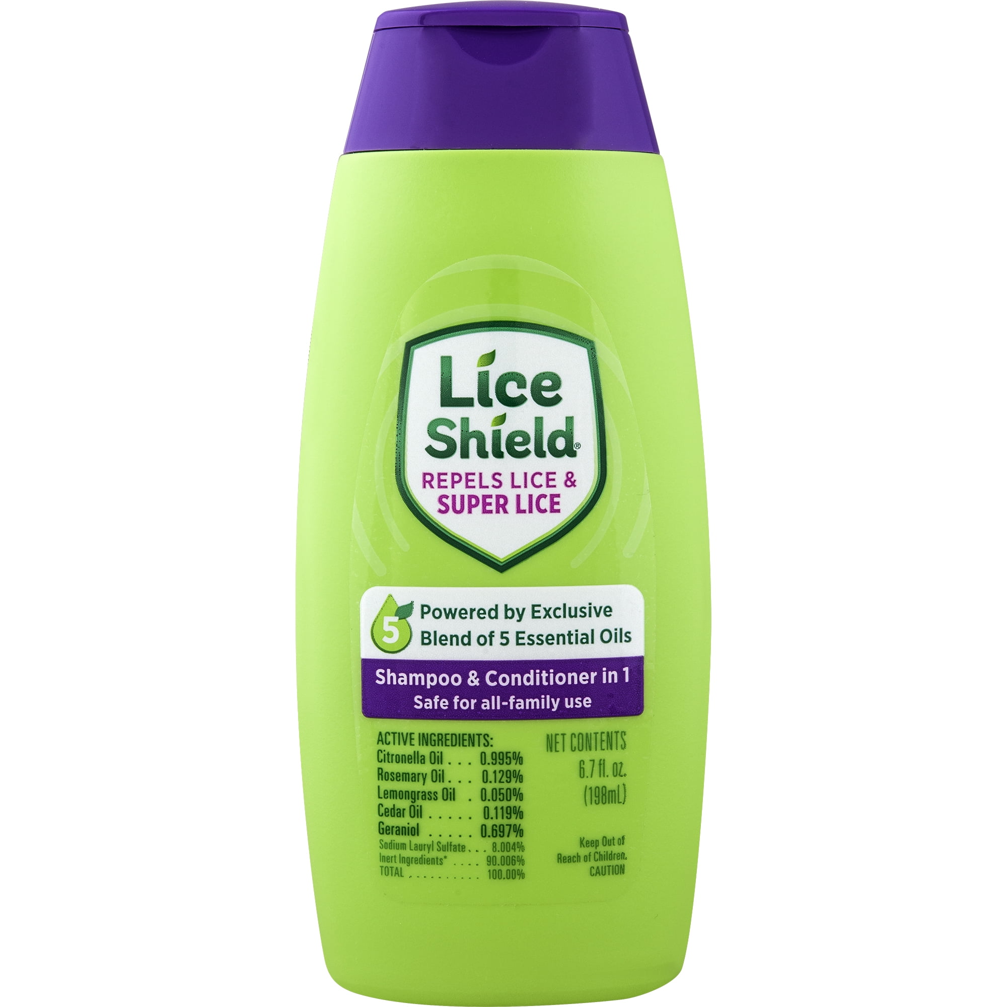 Lice Shield Shampoo & Conditioner in 1, Repels Lice and Super Lice, 6.7 ...