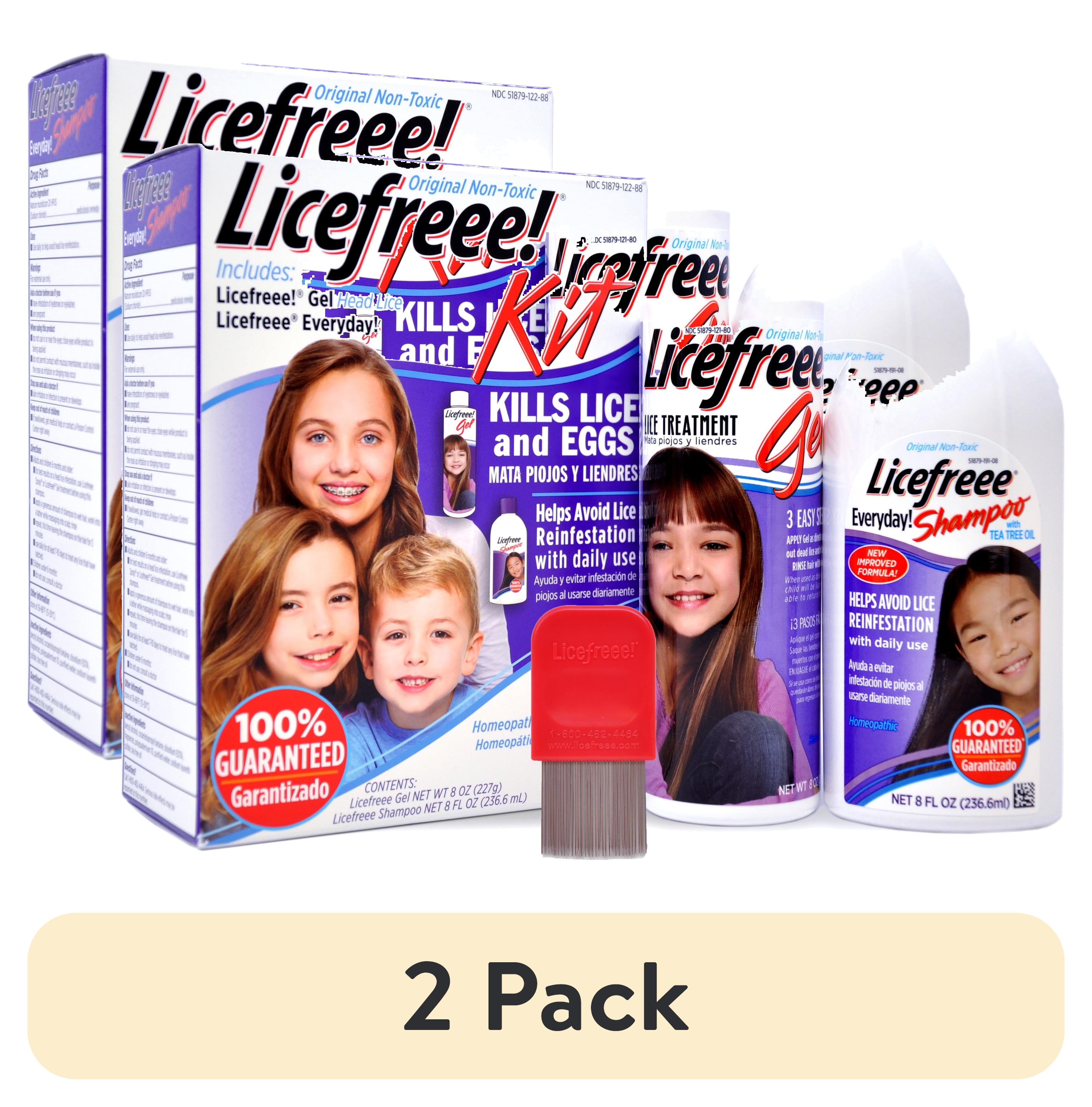 (2 pack) Licefreee 4-Piece Kit, Non-Toxic, Lice Killing Gel, Root ...