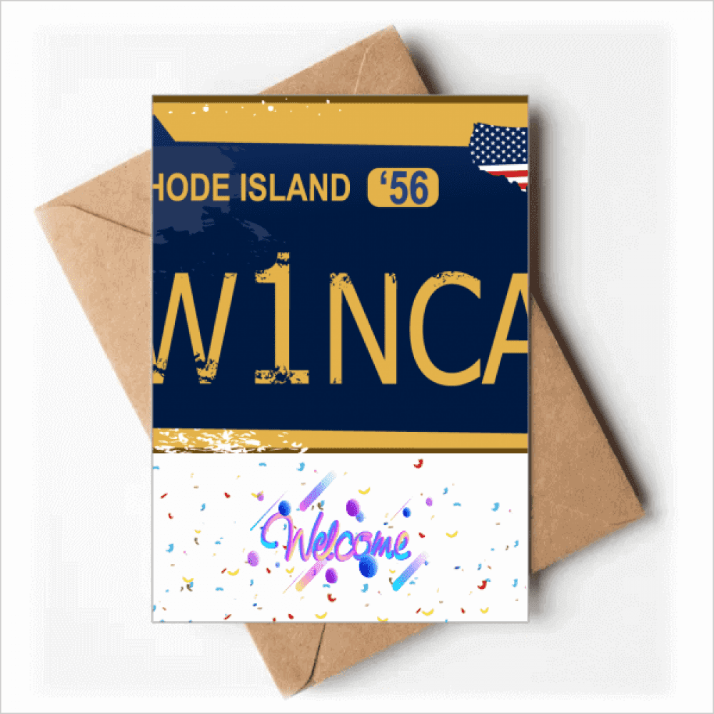 Licence Plate USA American Car Number Welcome Back Greeting Cards ...