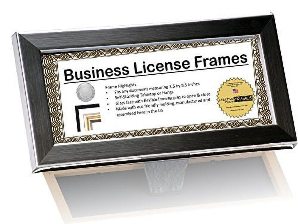 CreativePF [3.5x8.5ss] Stainless Steel Business License Frames for ...