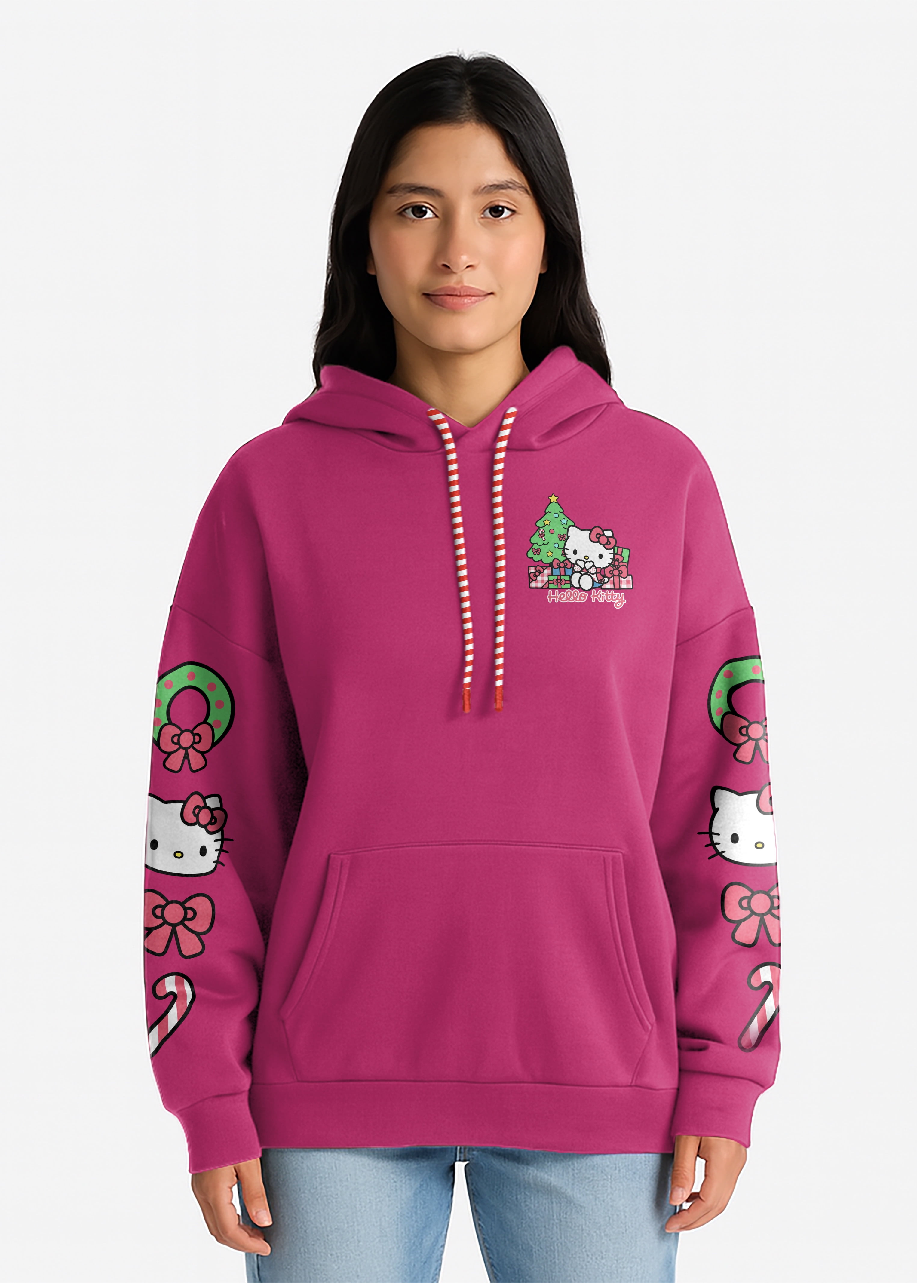 Hello Kitty Women's Holiday Graphic Hoodie with Long Sleeves, Sizes XXS ...