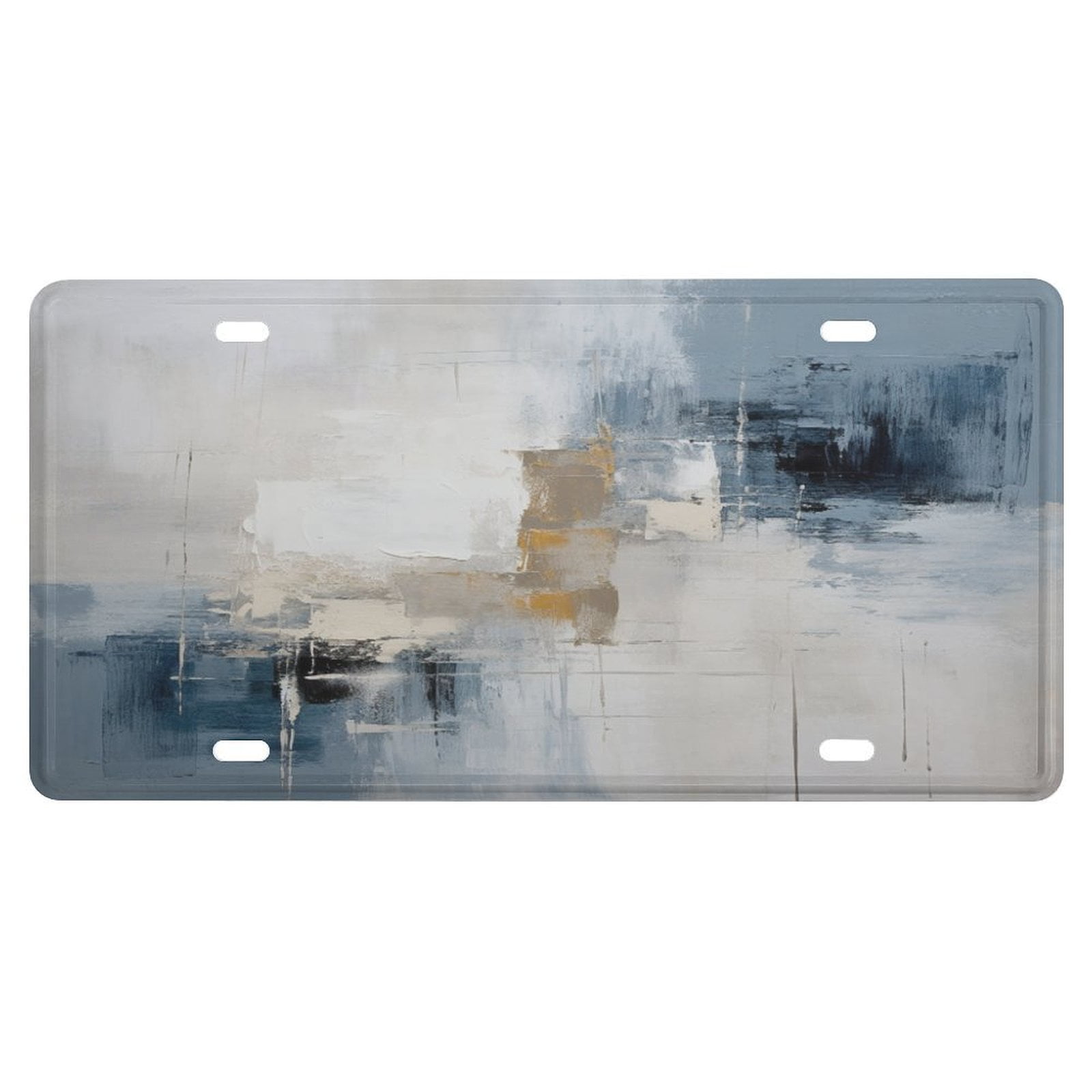 License Plate Abstract Gray Blue White Beige Print Vintage Abstract ...