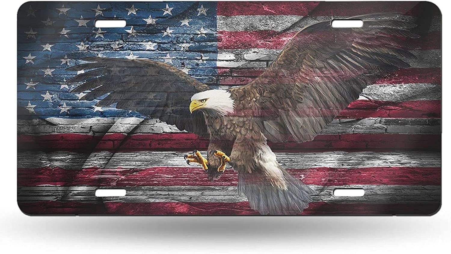 License Plate American Flag Decorative Car Front,Metal Car Plate ...