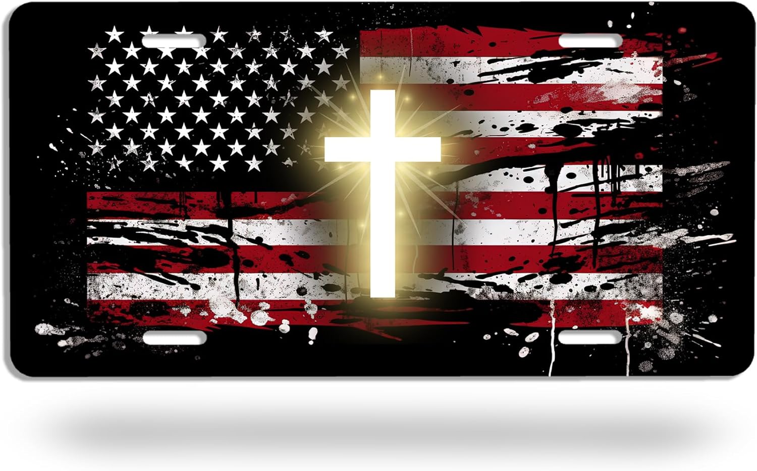 License Plate,American Flag Jesus Cross Decorative Car Front License ...