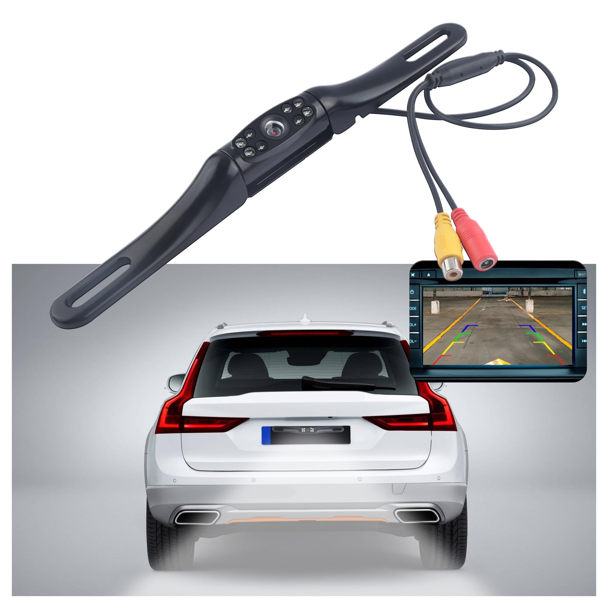 License Plate Backup Camera for Car with 8 LED,[HD Night Vision] [Deep ...