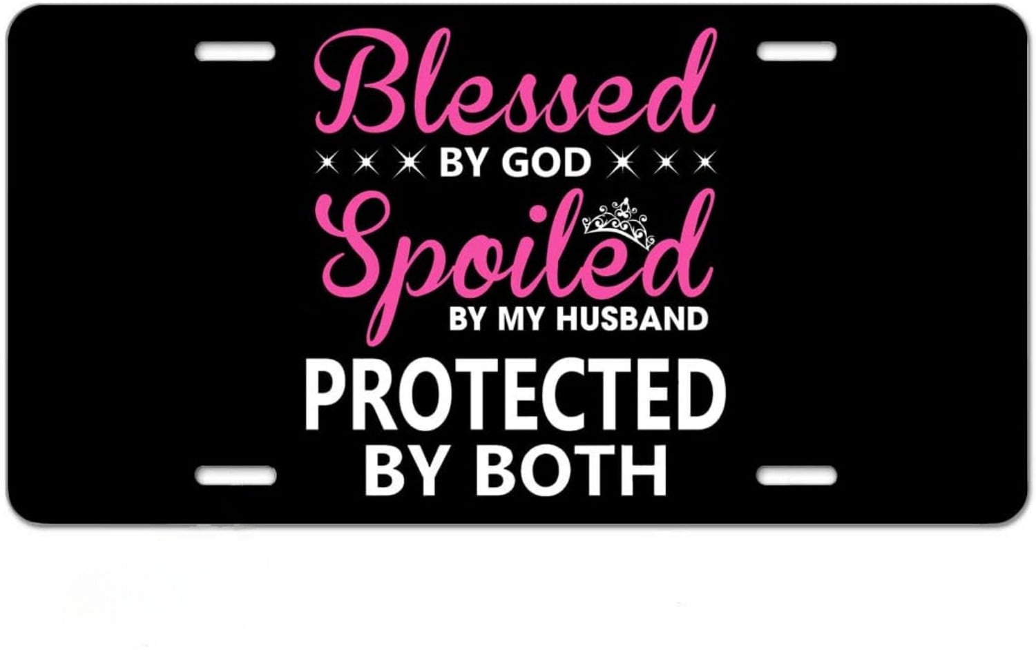 License Plate Blessed Car Tag Black Background - Front License Plate ...
