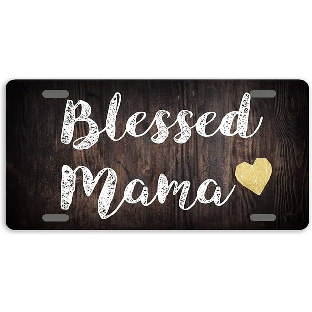 License Plate Blessed Mama License Plate Cover Decorative Car Tag Sign ...