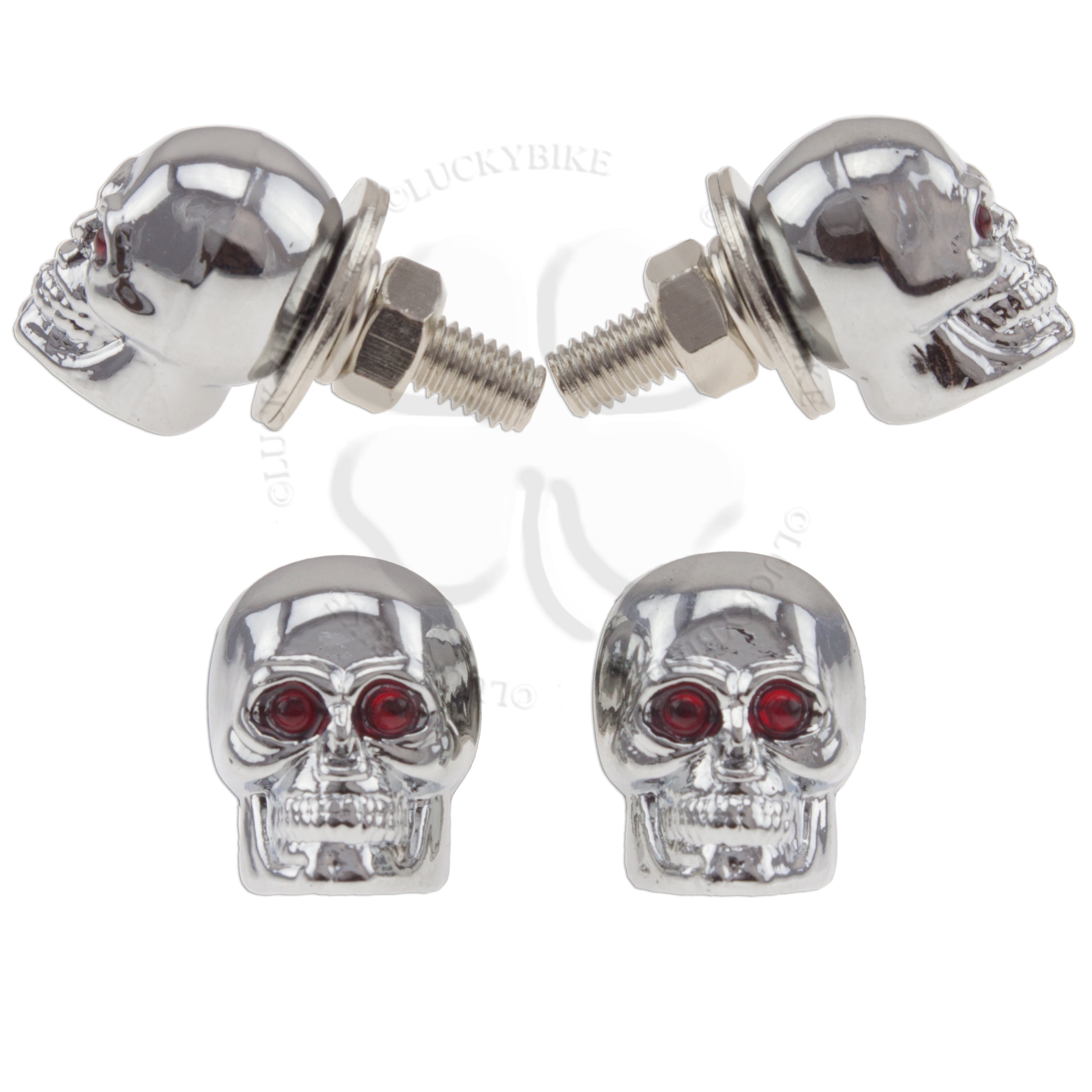 License Plate Bolt Red Motorcycle Car Tag Skull Bolt - Walmart.com