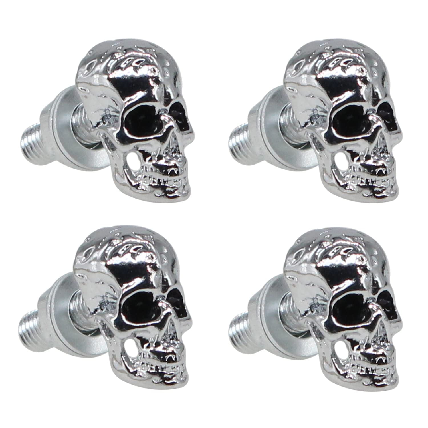License Plate Bolts, 4 IFF17 pcs Universal Skull Style Stainless Steel ...