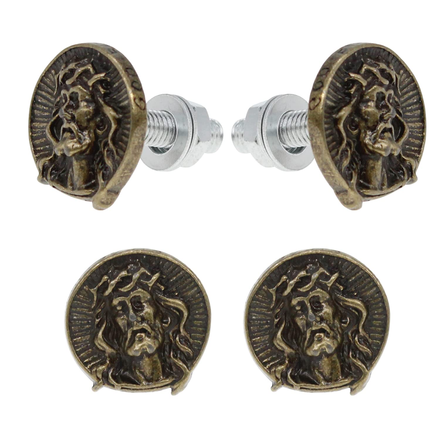 License Plate Bolts, 4 SSF20 pcs Universal Jesus Style Stainless Steel ...