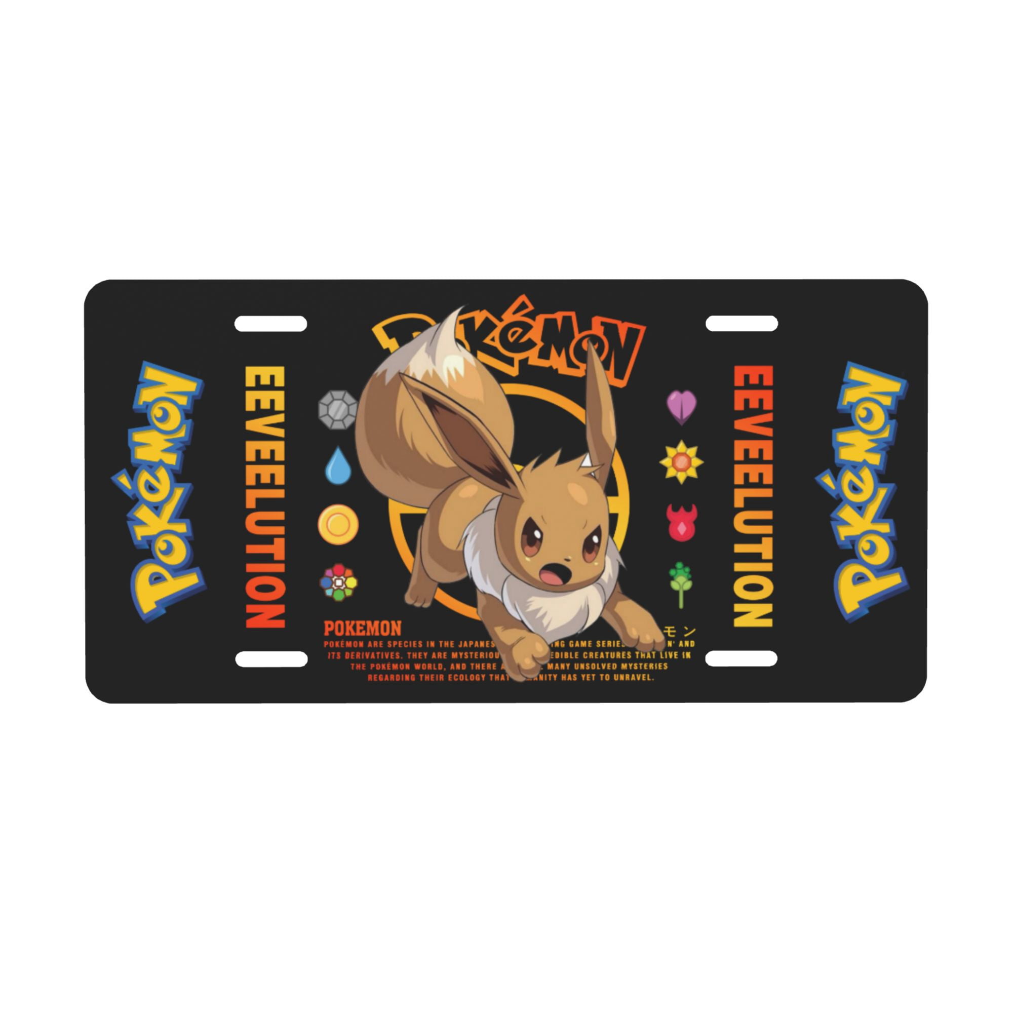 License Plate, Car Front Eeveelution Eevee License Plates With 4 Holes ...