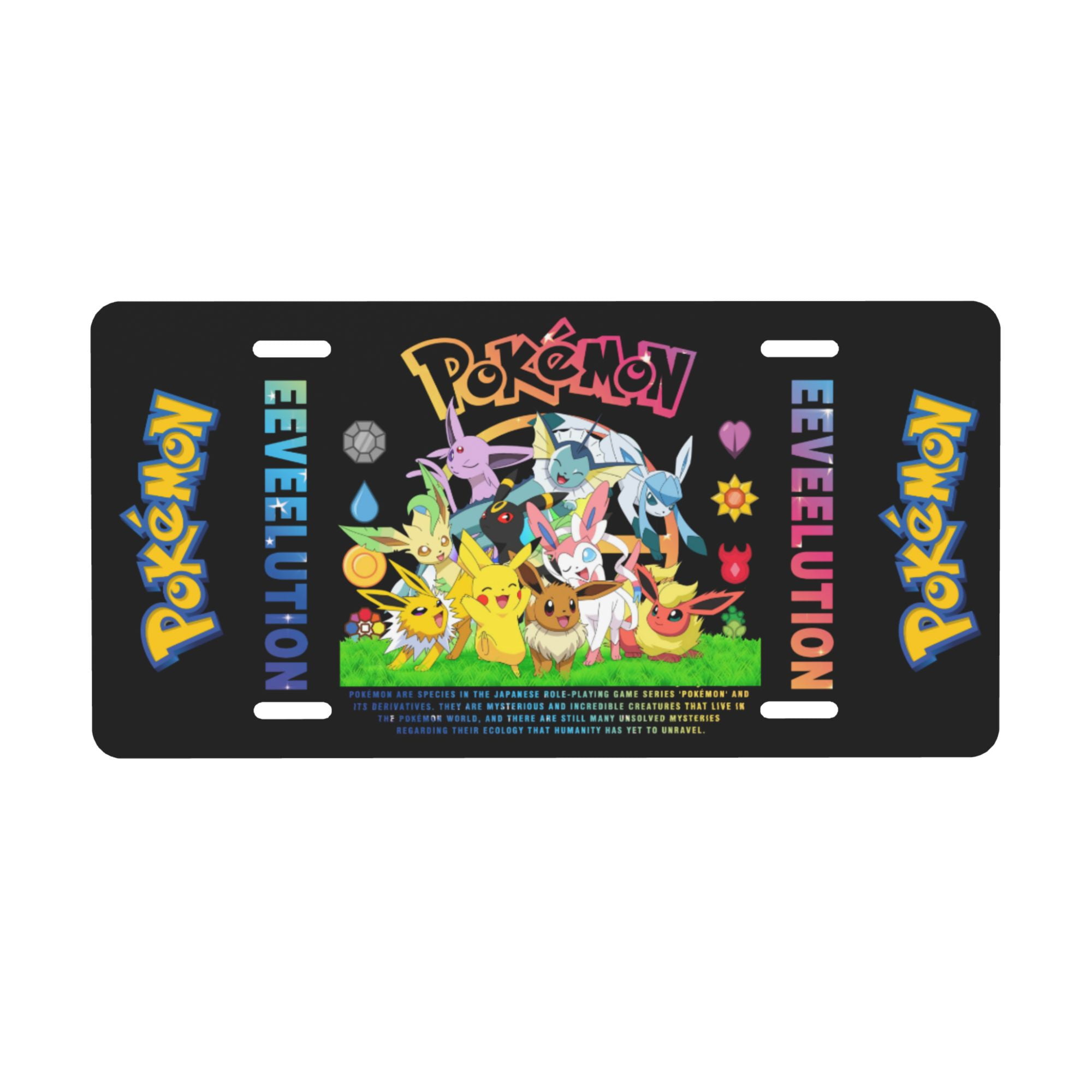 License Plate, Car Front Eeveelution Eevee License Plates With 4 Holes ...