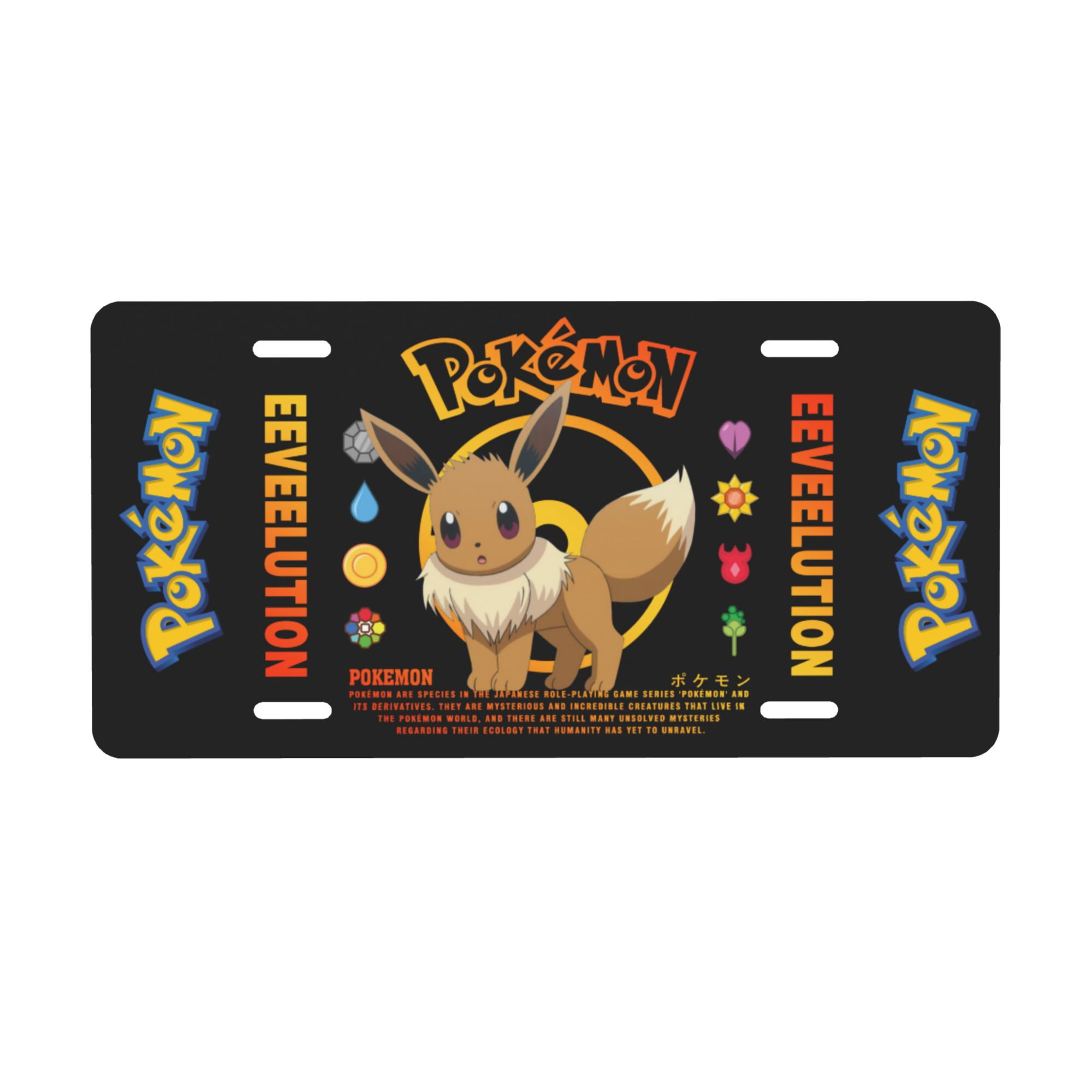 License Plate, Car Front Eeveelution Eevee License Plates With 4 Holes ...