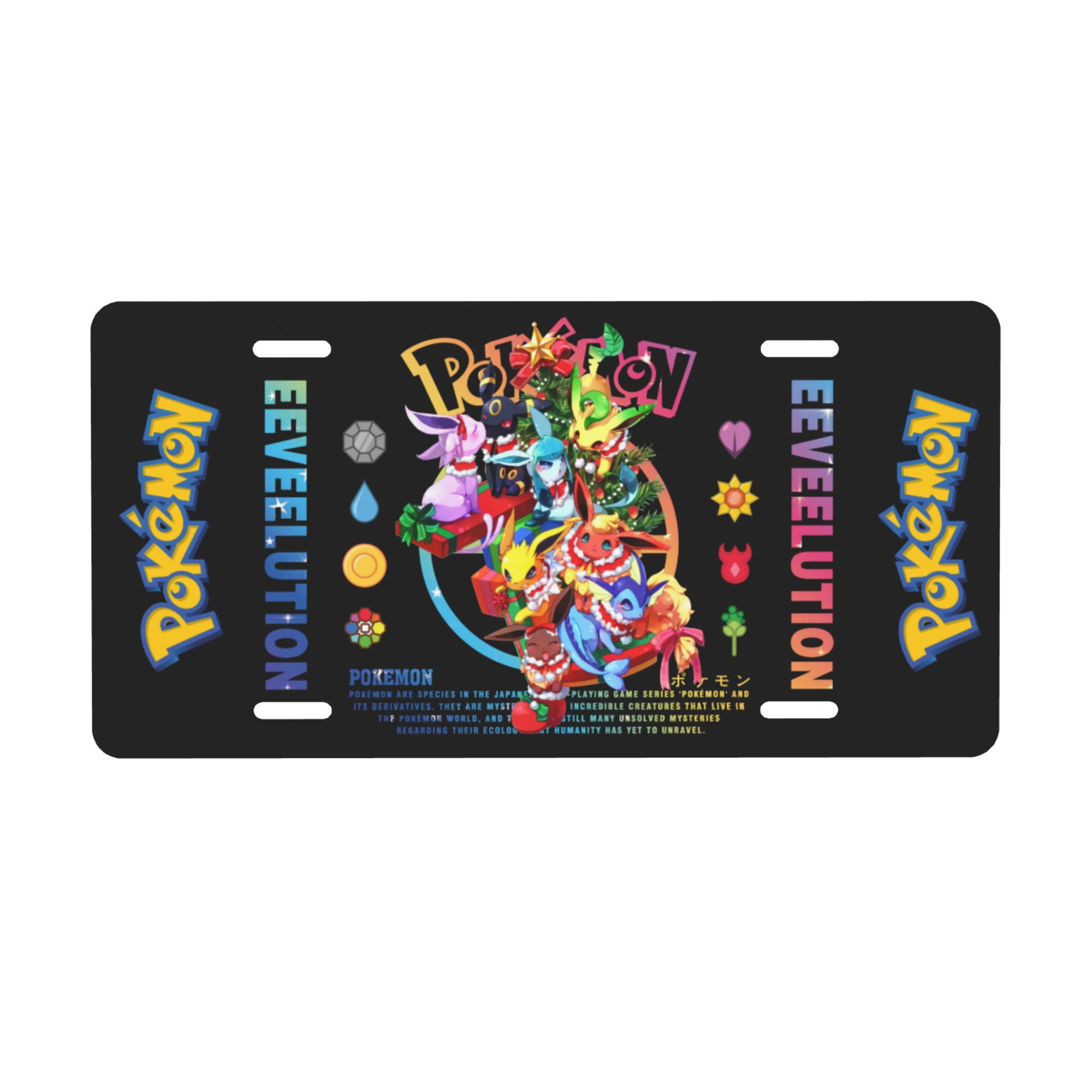 License Plate, Car Front Eeveelution Eevee License Plates With 4 Holes ...