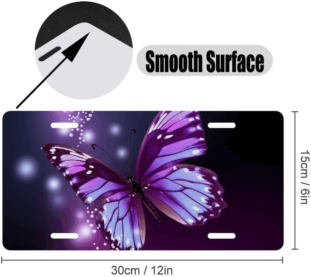 License Plate Car Front License Plate Cute Purple Butterfly License
