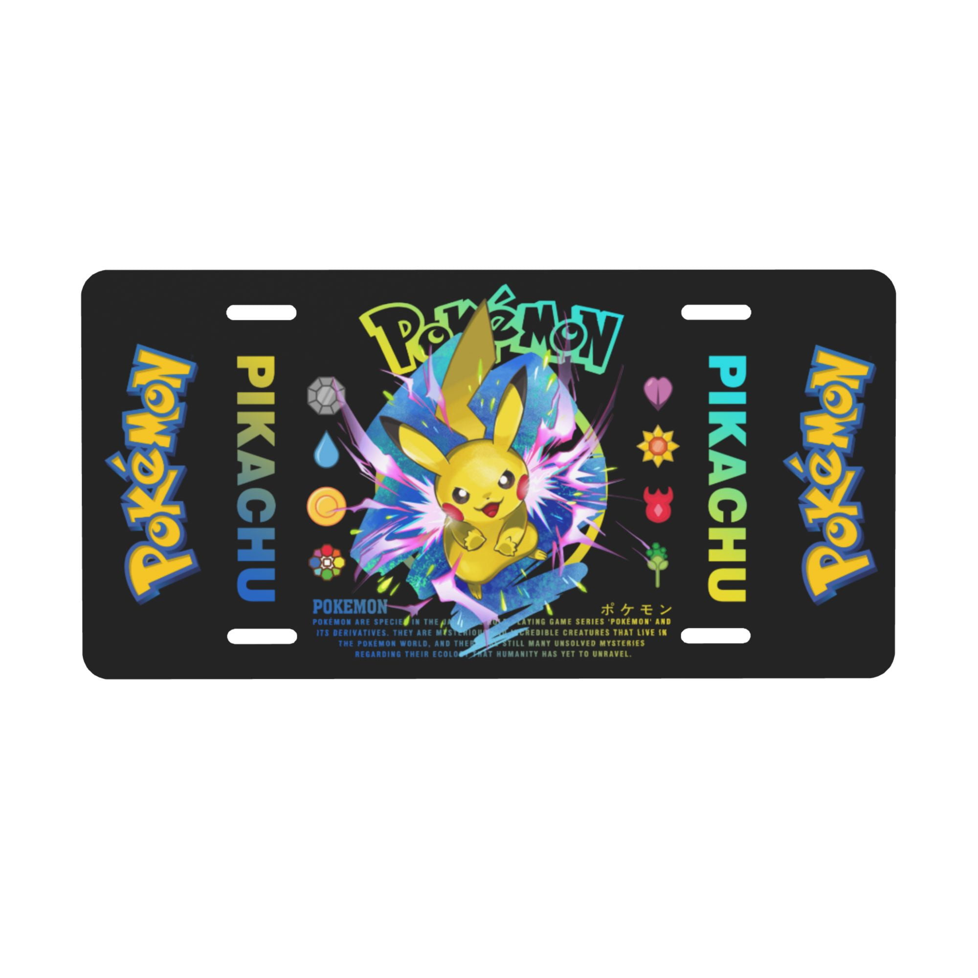 License Plate, Car Front Pikachu License Plates With 4 Holes, Metal Car ...