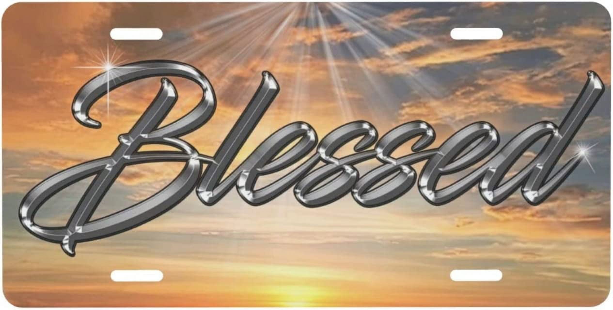 License Plate Car Front Tag,Blessed Sunshine Decorative Metal License ...