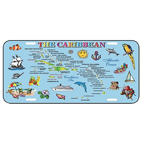 License Plate Caribbean Islands Souvenir Gifts 6x12 Metal Caribe Island ...
