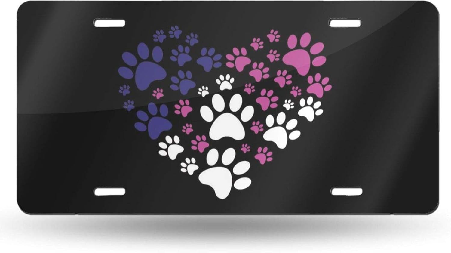 License Plate Cat Dog Paw Prints Heart Decorative Car Front License ...