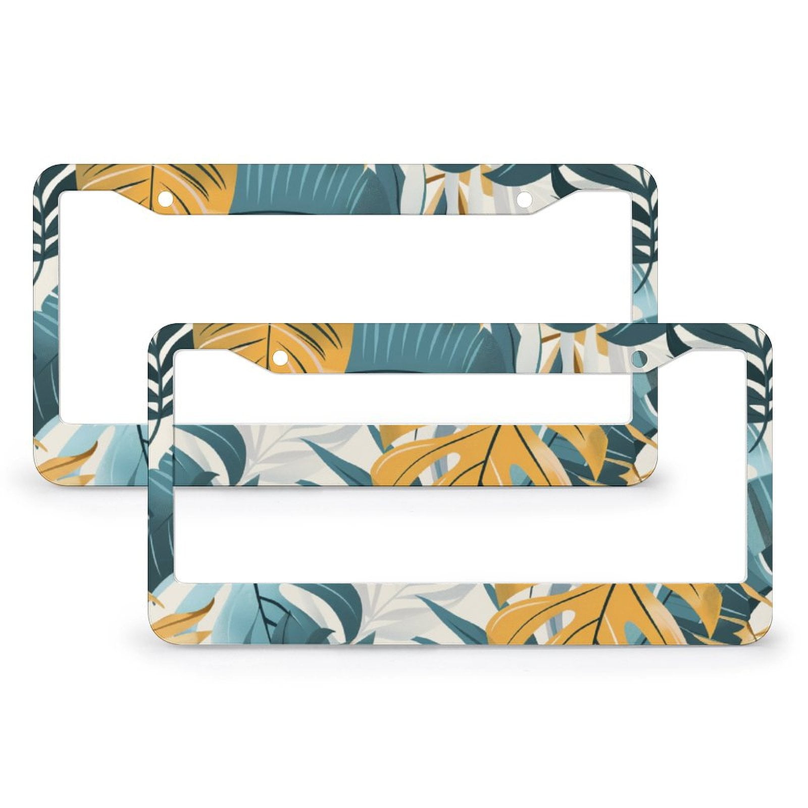 License Plate Cover Abstract Tropical Leaves License Plate Cover ...