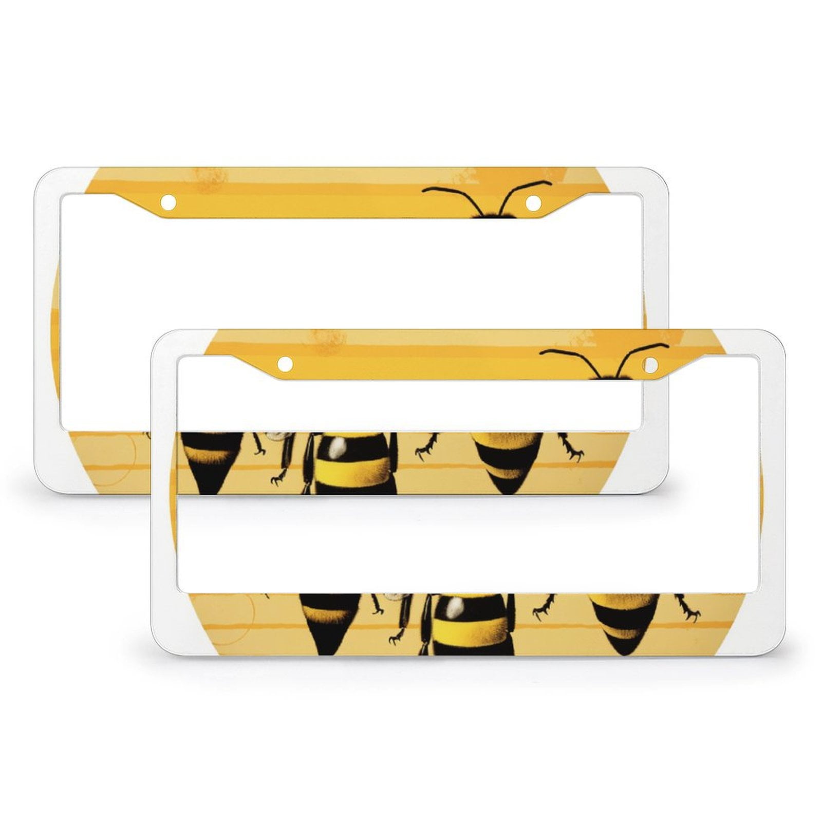 License Plate Cover Bees On Yellow Stripes Licenses Plates Frames Front ...