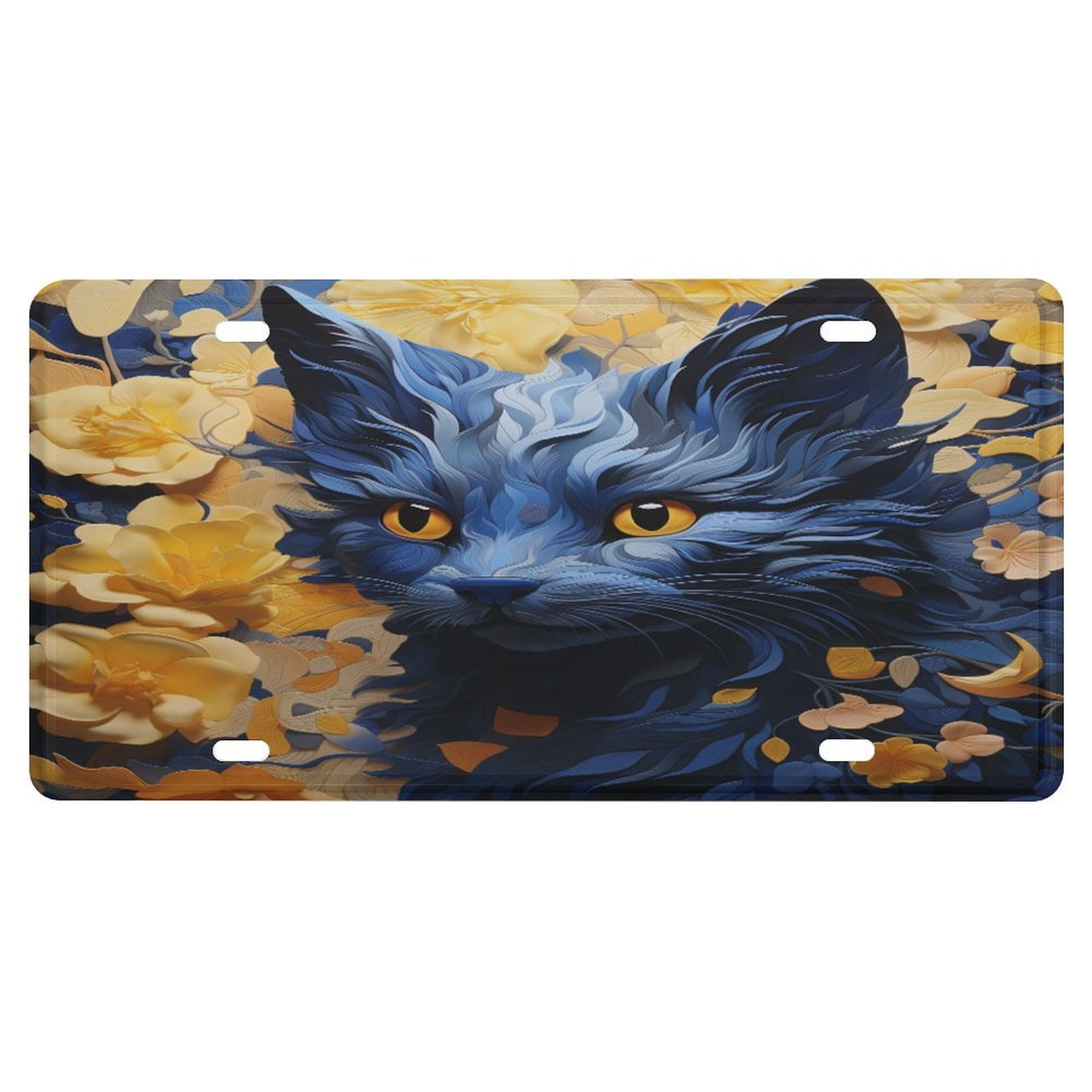 License Plate Cover Blue Cat In Bloom Novelty License Plate Decorative ...