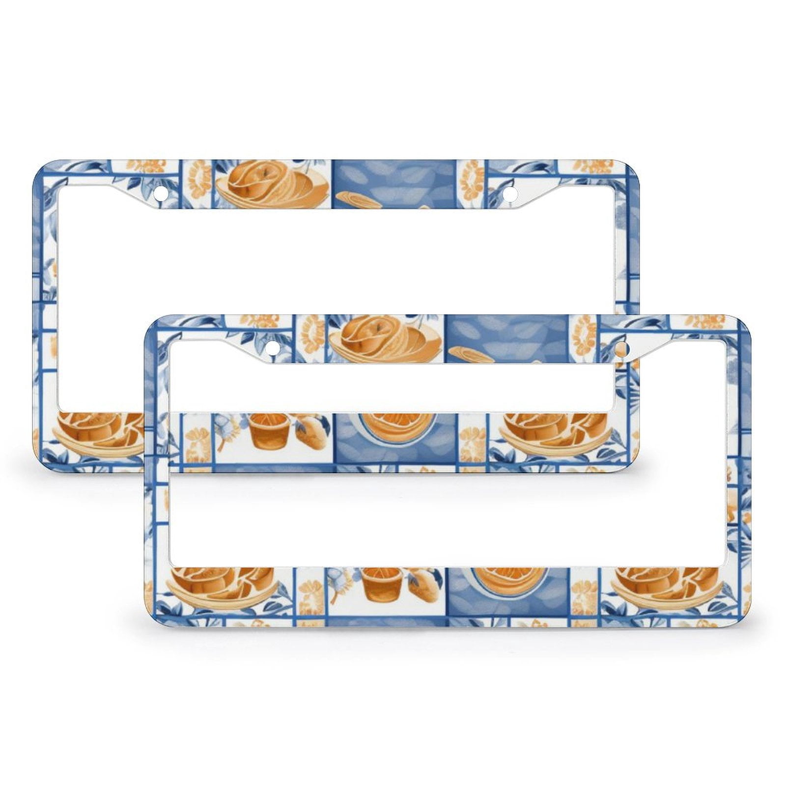 License Plate Cover Breakfast Time Bread Milk Standard Car Tag Cover ...