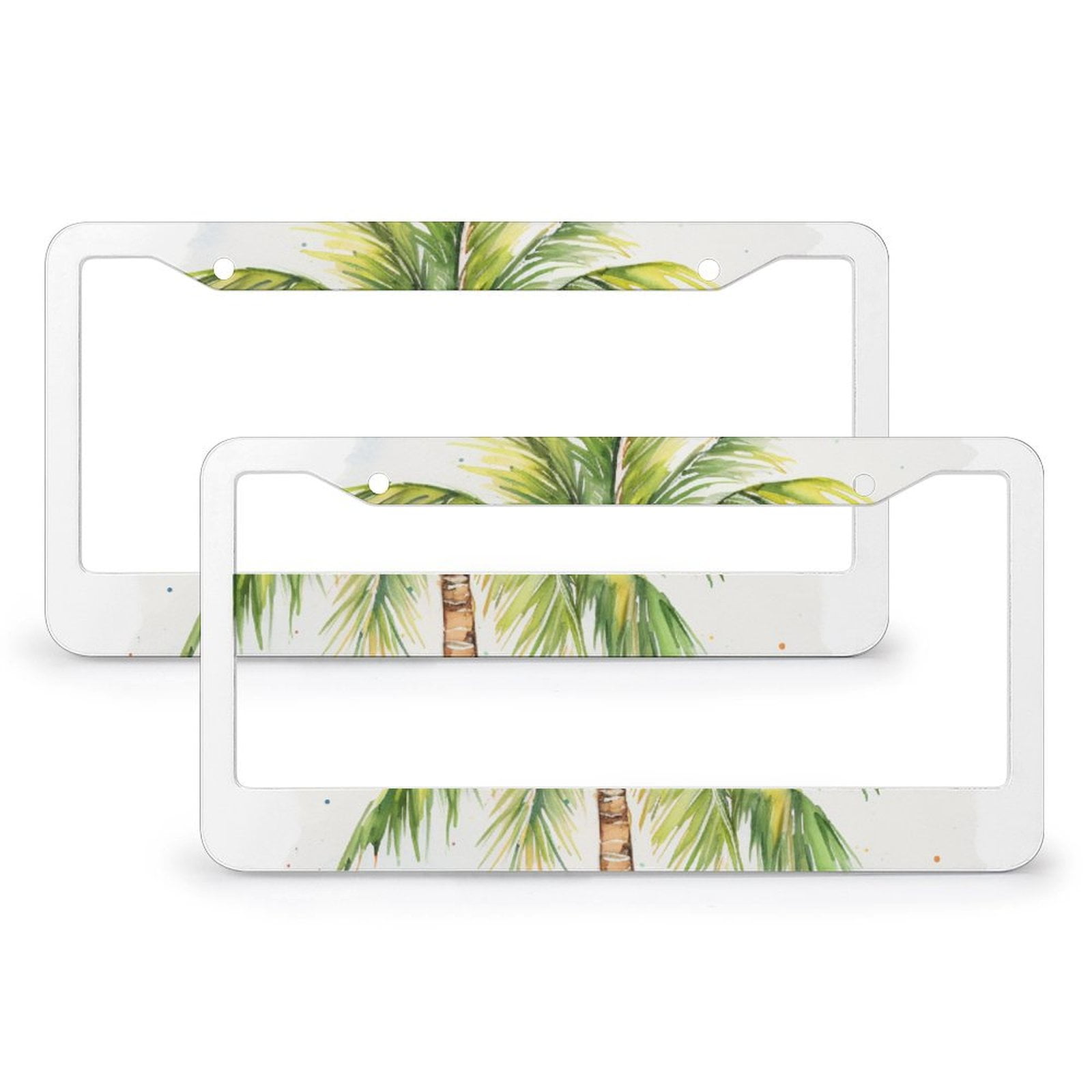 License Plate Cover Coconut Tree Christmas Funny License Plates 2 Pcs ...