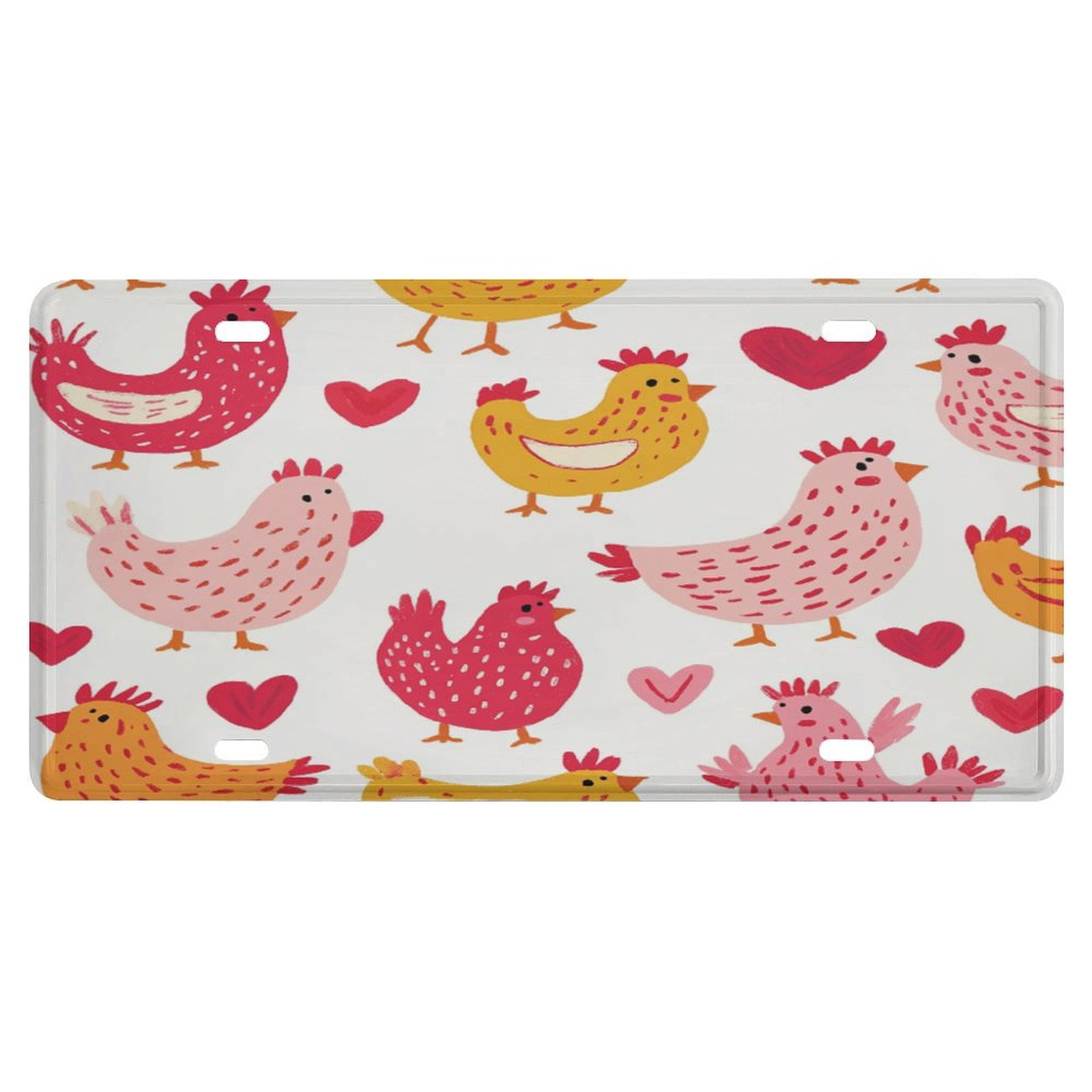 License Plate Cover Cute Chickens Love Hearts Novelty Home Decor Signs ...