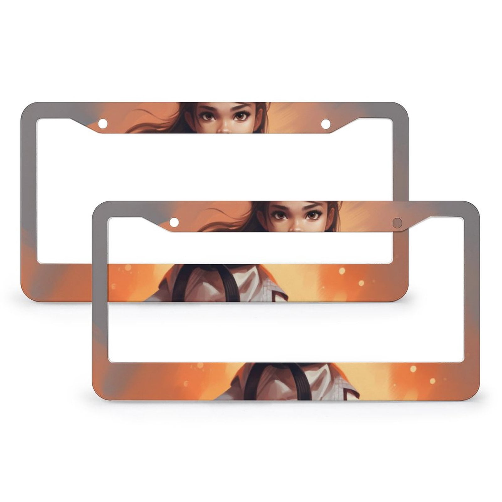 License Plate Cover Cute Karate Girl Licenses Plates Frames Front ...