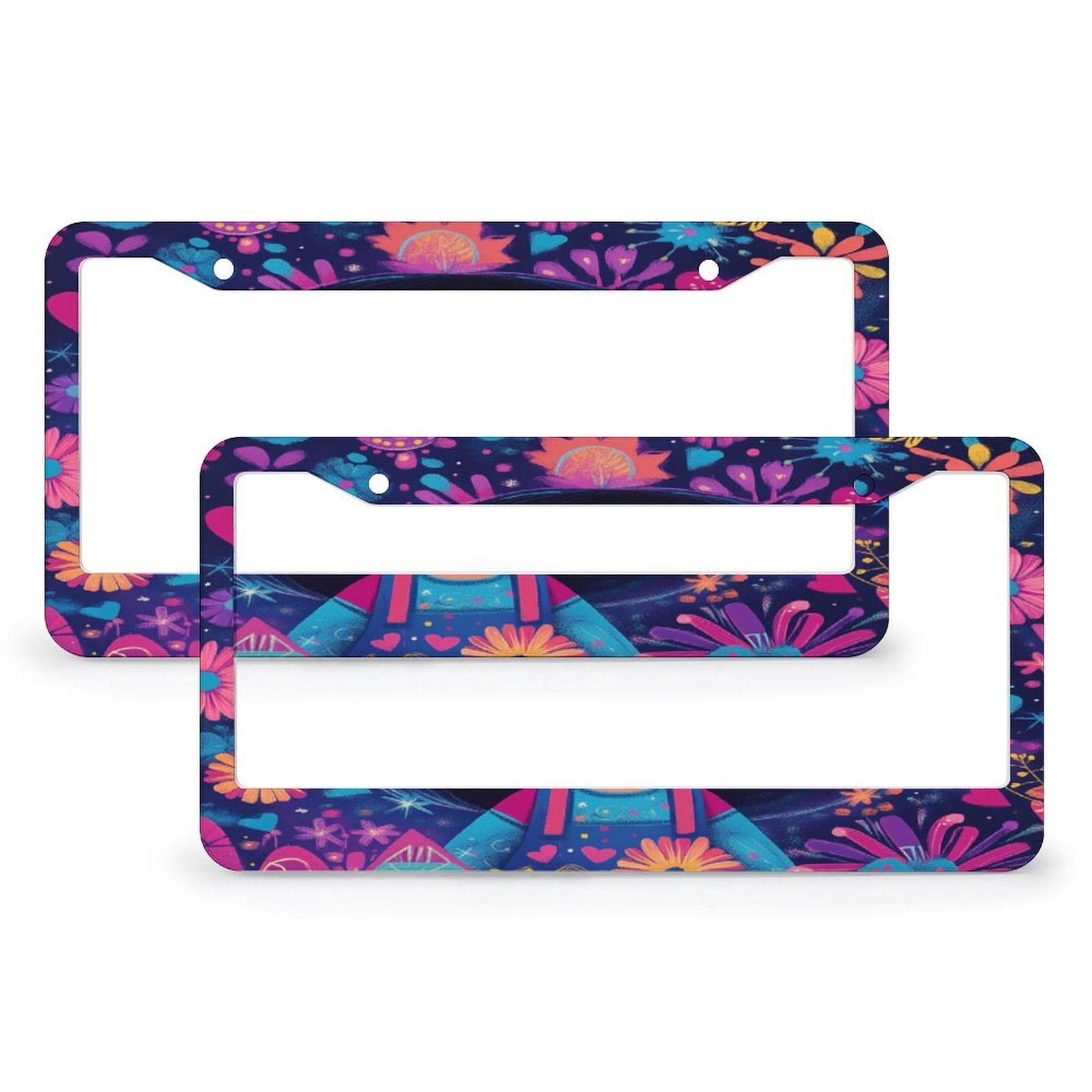 License Plate Cover Cute Little Girl with Flowers Licenses Plates ...