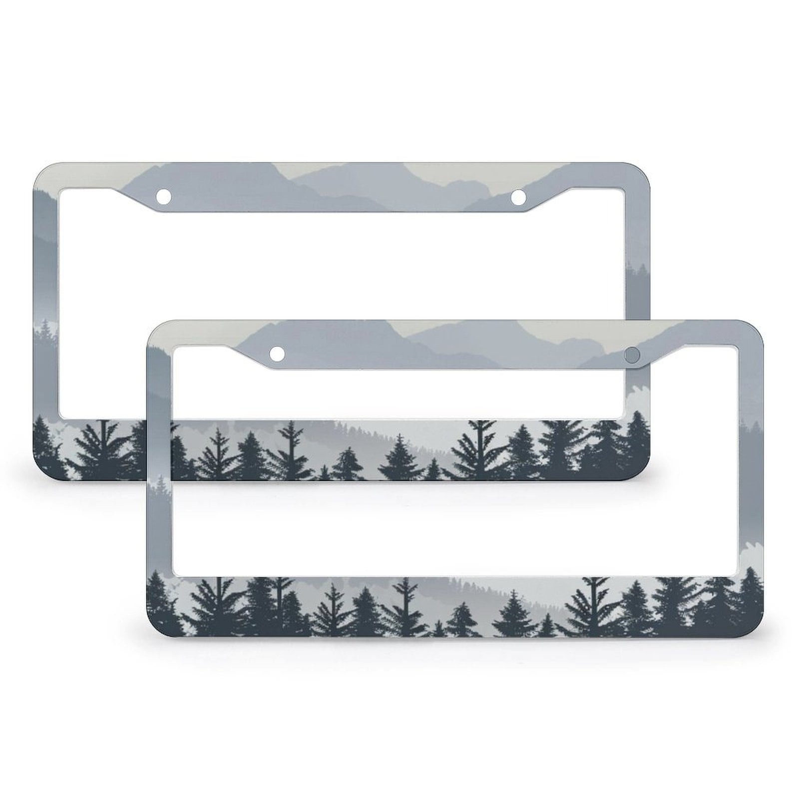 License Plate Cover Foggy Forest Landscape with Pine Trees And ...