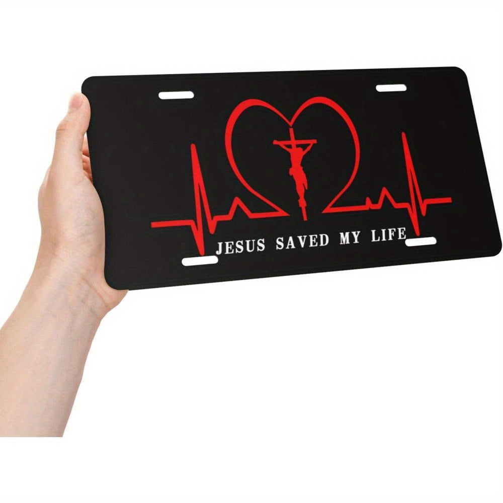 License Plate Cover Funny Jesus Christ Saved My Life 1 Car Personalized ...
