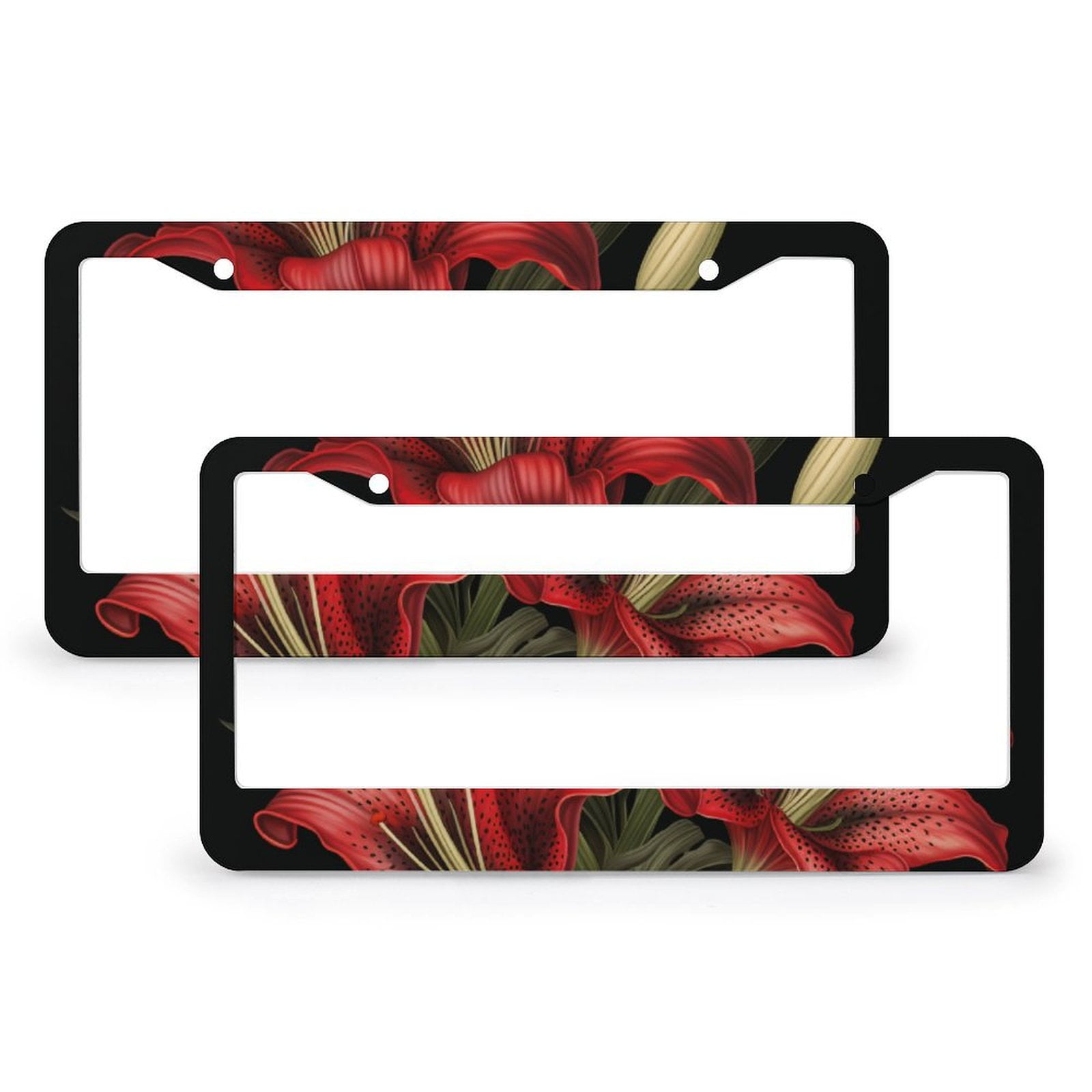 License Plate Cover Large Red Lilies Licenses Plates Frames Front ...