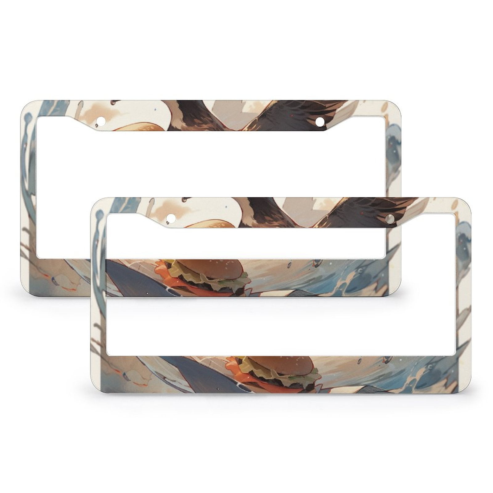 License Plate Cover Mallard Fly Water Car Tags Frames Holder 2 PCS ...