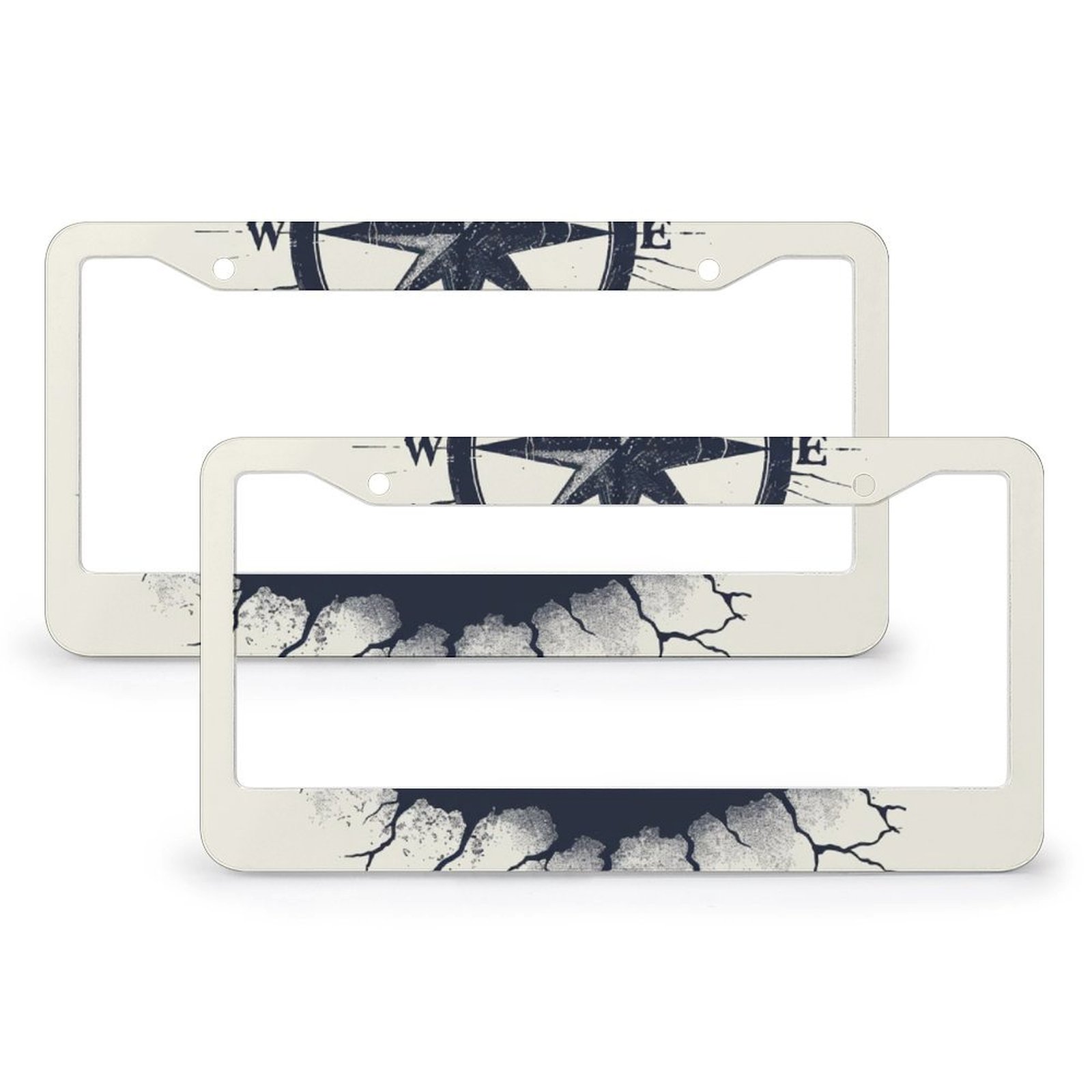 License Plate Cover Nature Mountain Compass Customized Decor Car Tag 2 ...