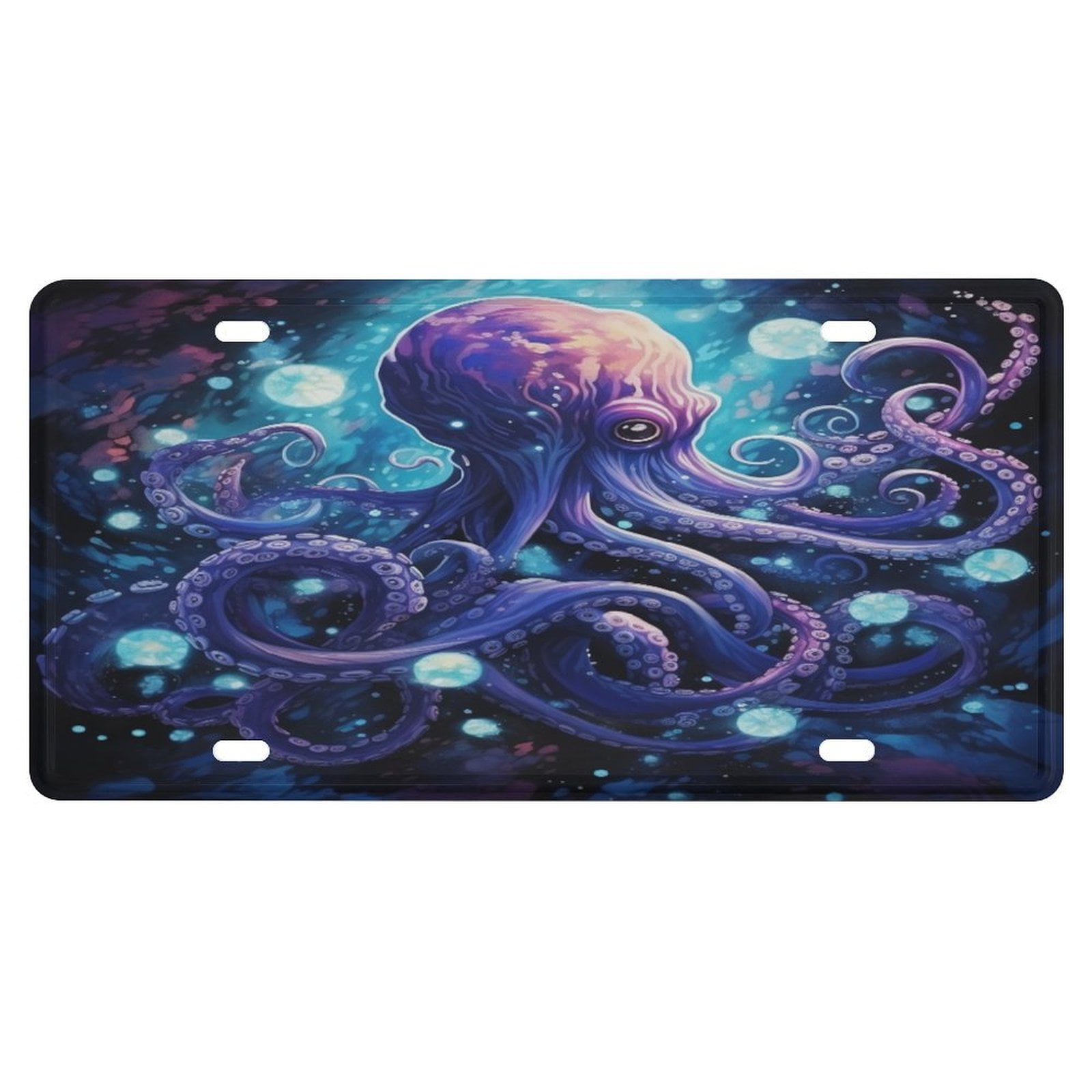 License Plate Cover Octopus Tentacles Galaxy Blue Moon Rays for Front ...