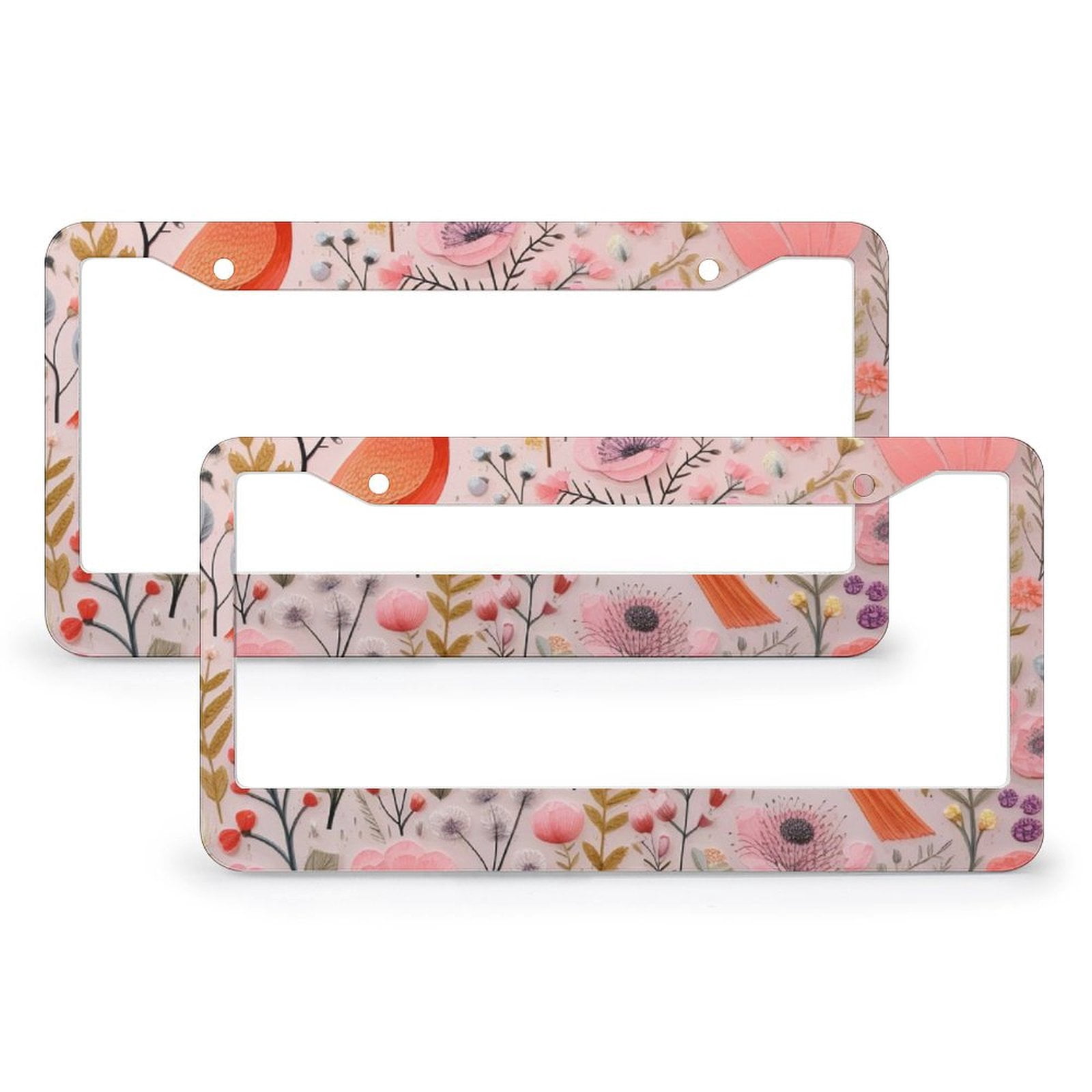 License Plate Cover Pink Floral Licenses Plates Frames Front Licenses ...