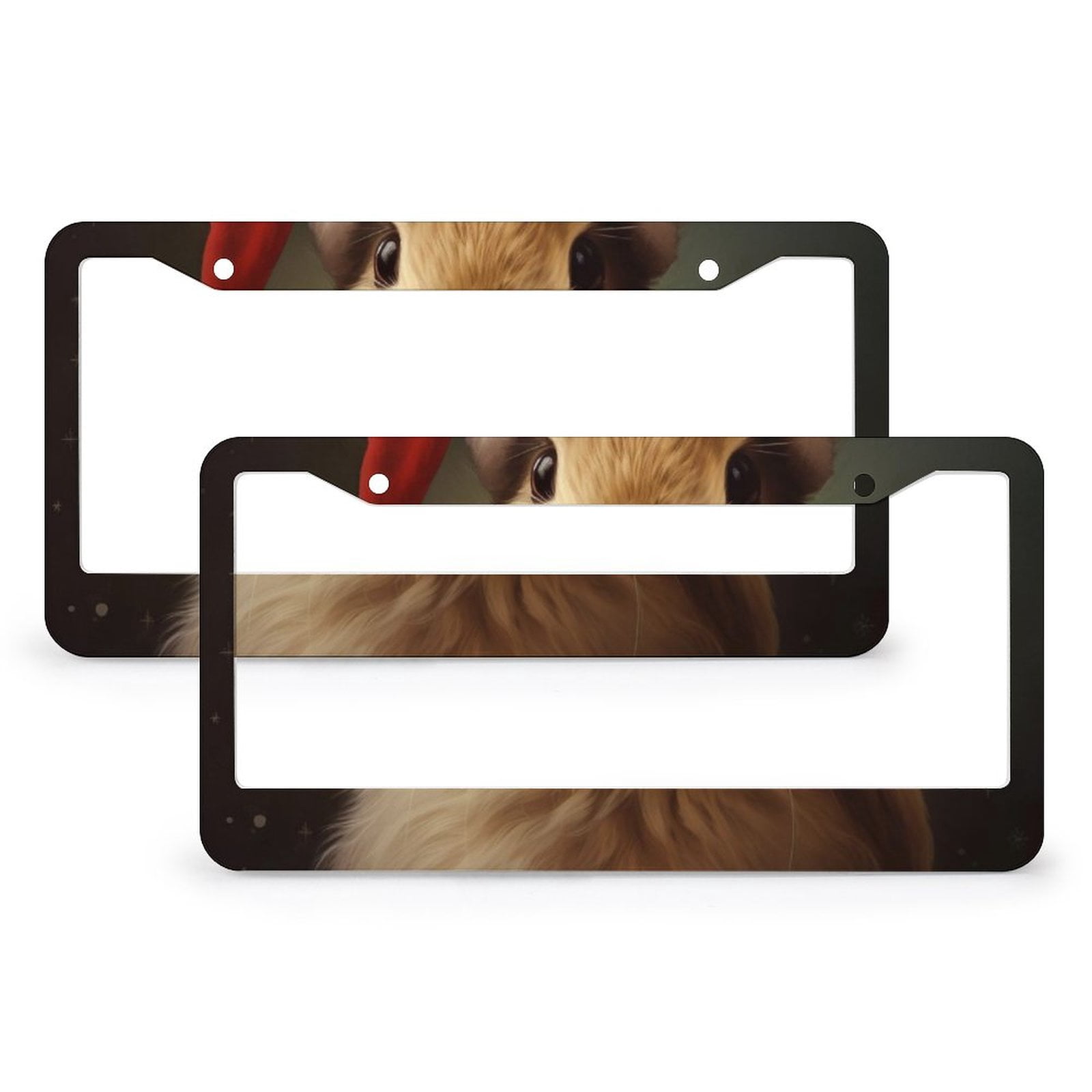 License Plate Cover Rabbit Wearing A Santa Hat License Plate Frames ...