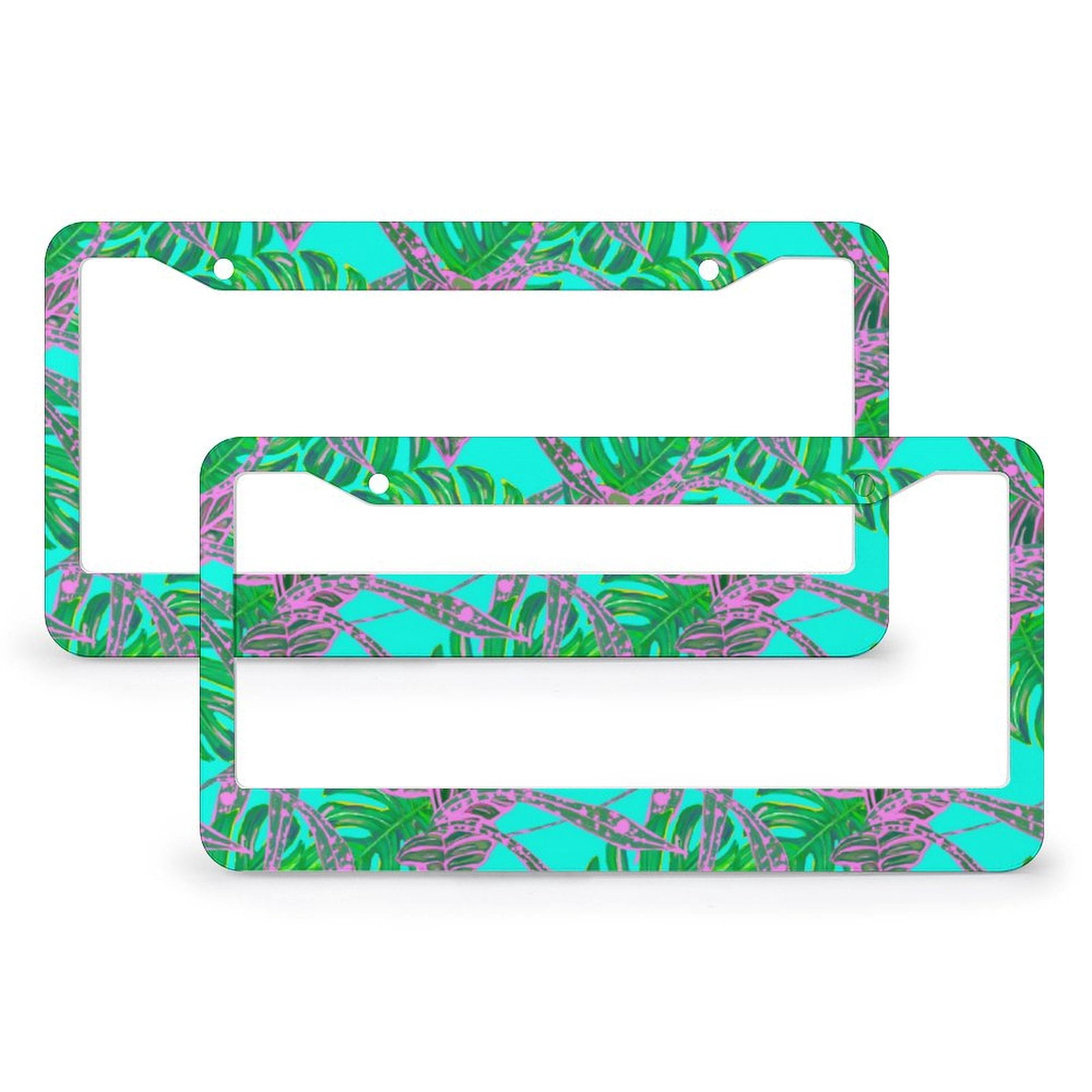 License Plate Cover Summer Colorful Tropical Leaves Personalized ...