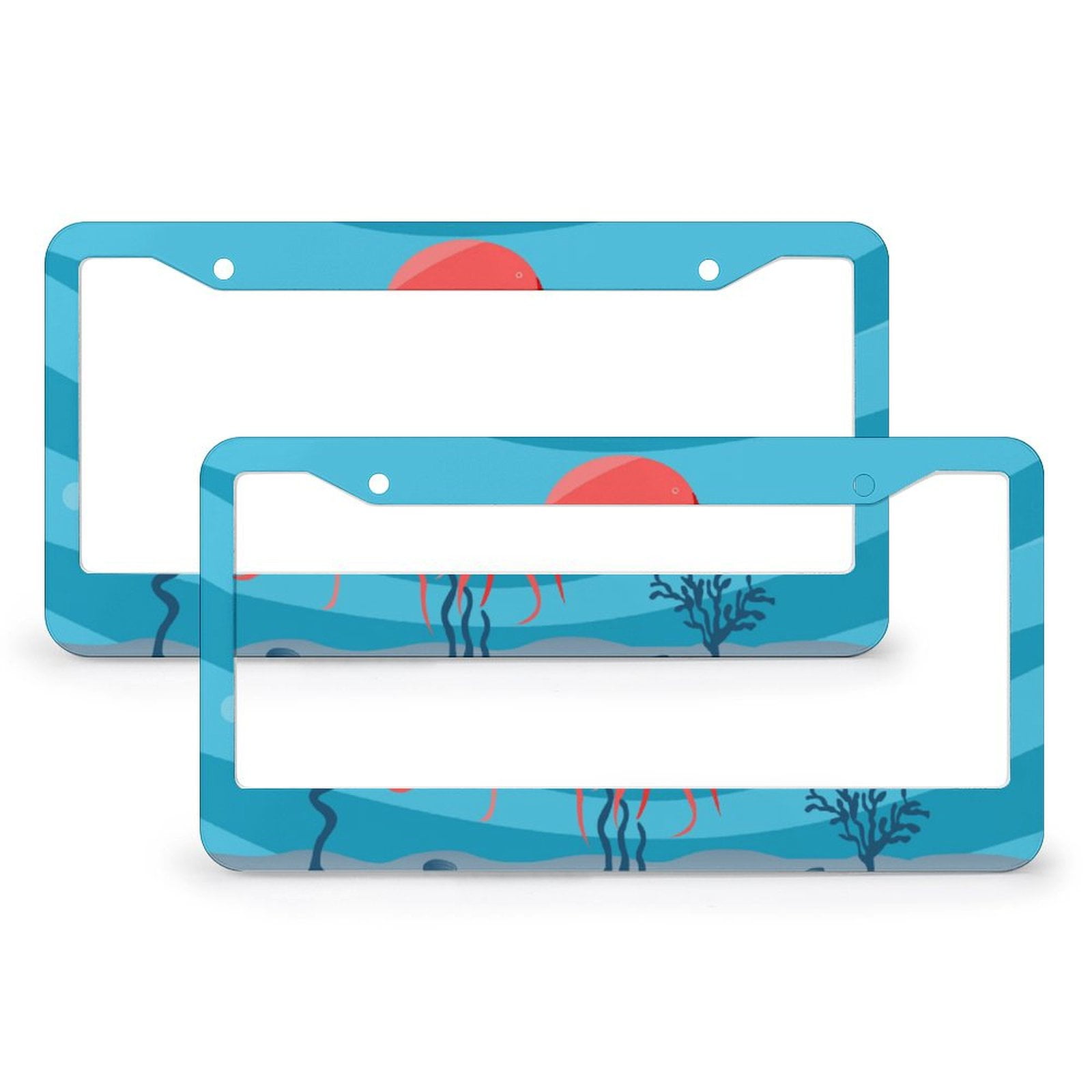 License Plate Cover Underwater Octopus Customized Decor Car Tag 2 ...