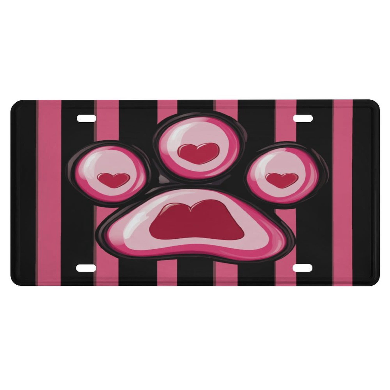 License Plate Cover Valentines Day Dog Cat Paw Print Decorative Car ...