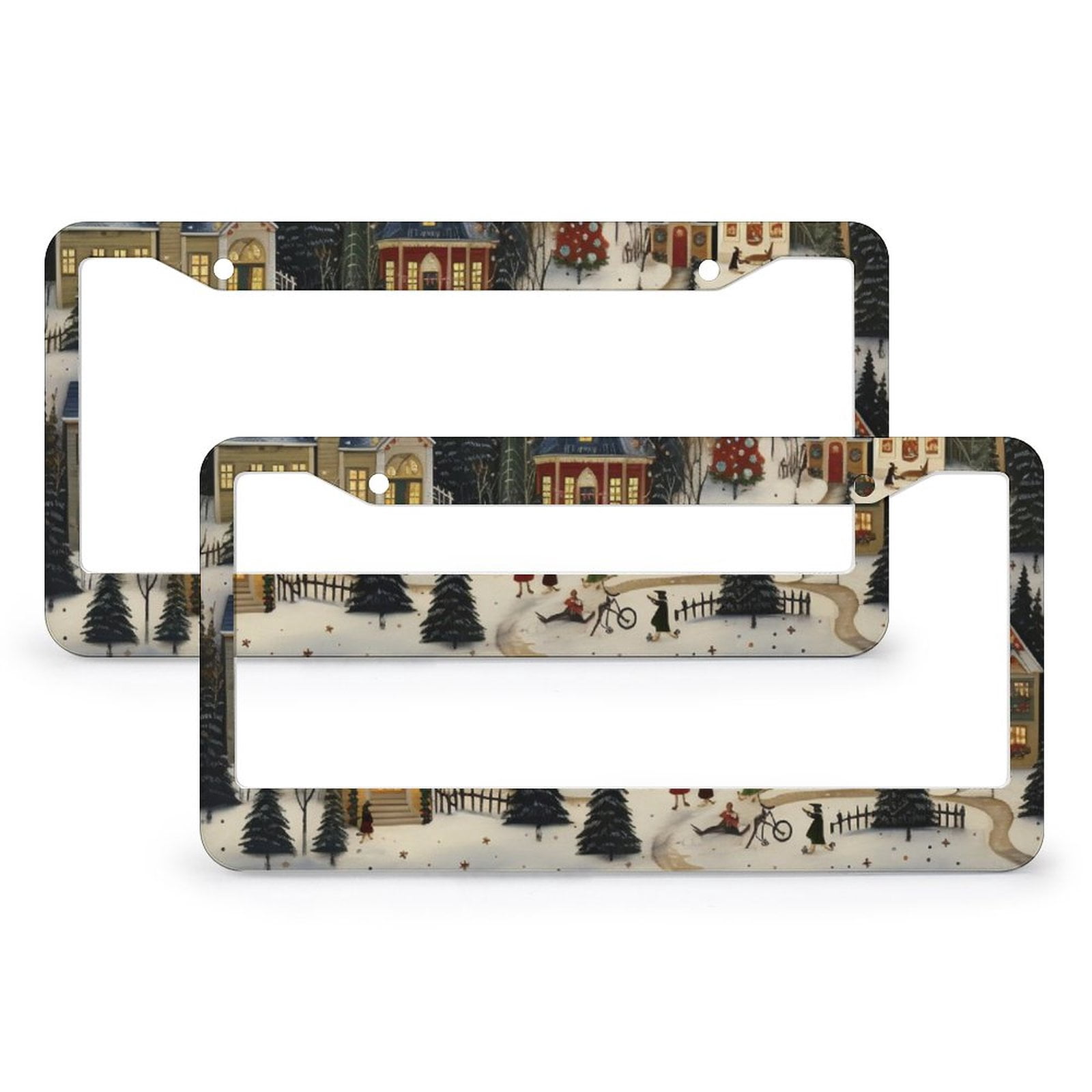 License Plate Cover Victorian Christmas Village Customized Decor Car ...