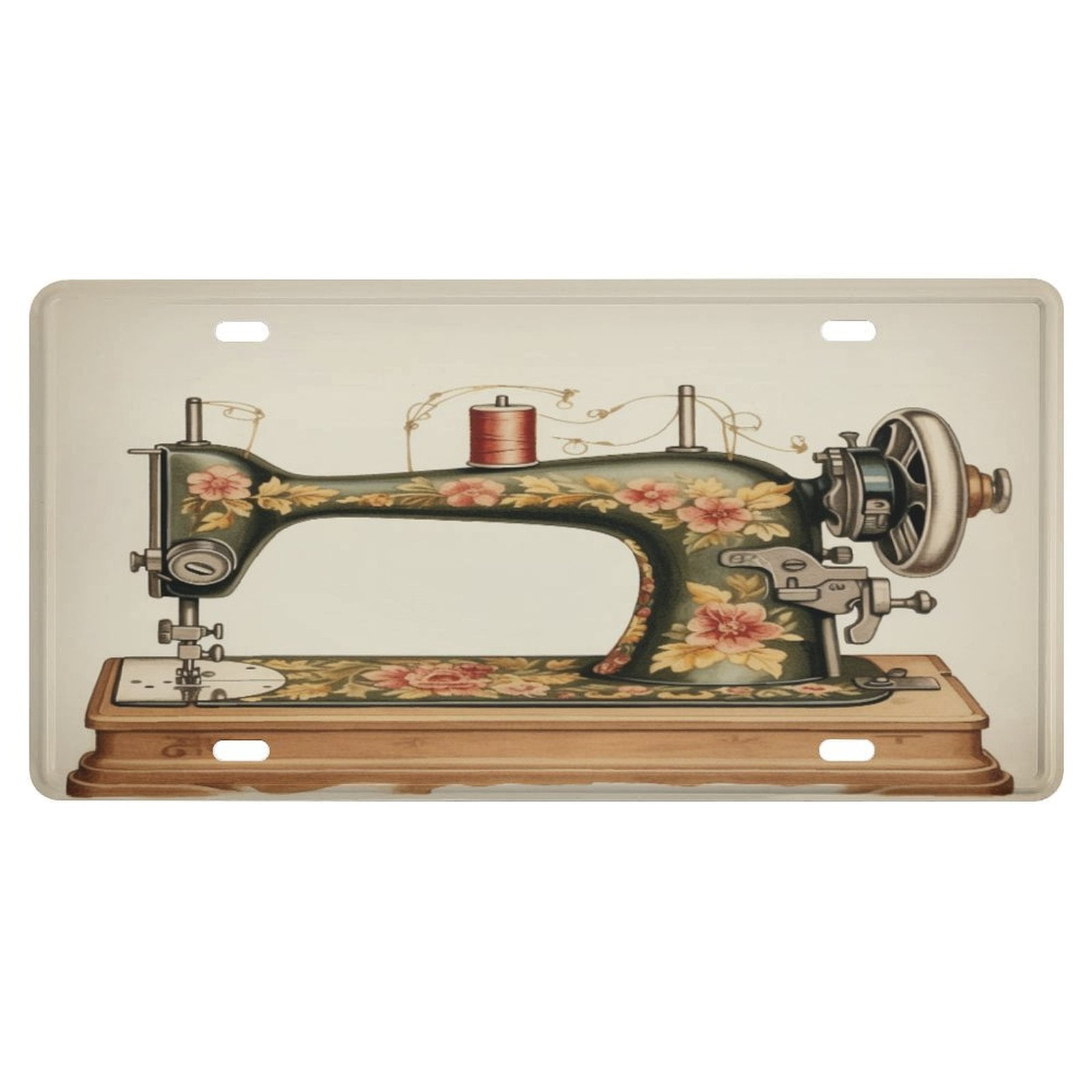 License Plate Cover Vintage Sewing Machine Decorative Car Front Sewing ...