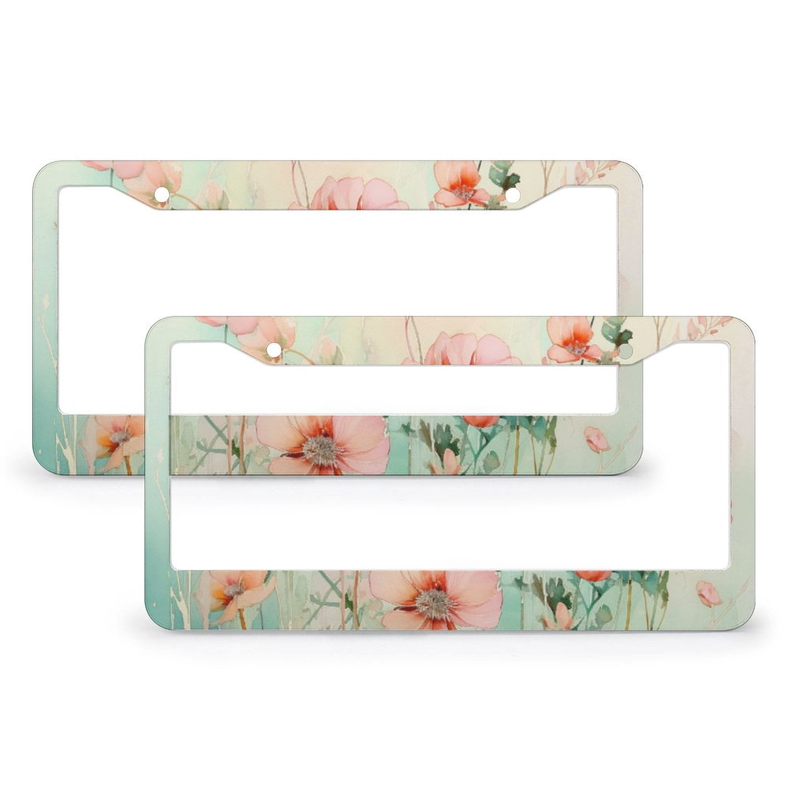 License Plate Cover Watercolor Painting Of Wildflowers License Plate ...