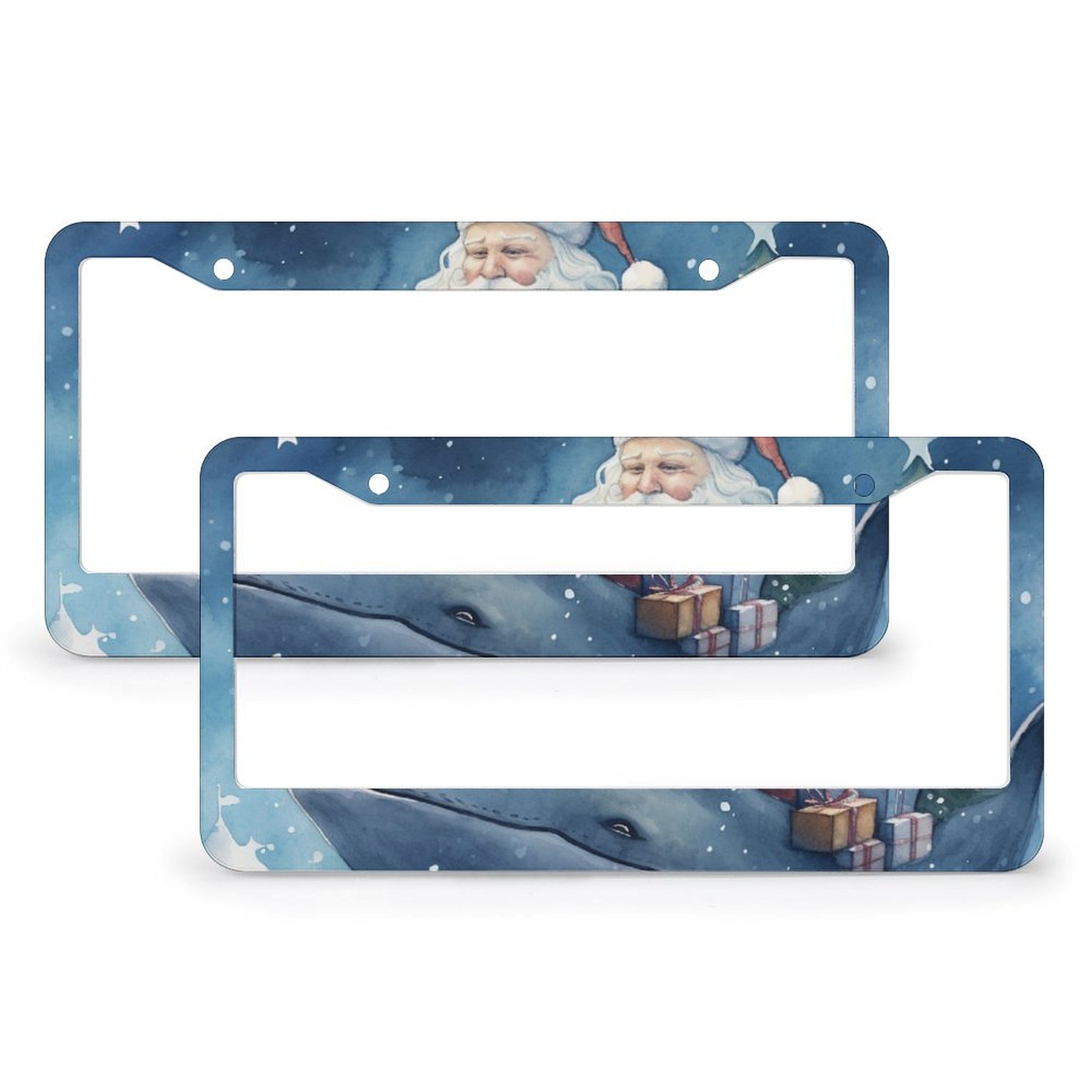 License Plate Cover Whale Christmas Santa Claus Funny License Plates 2 ...