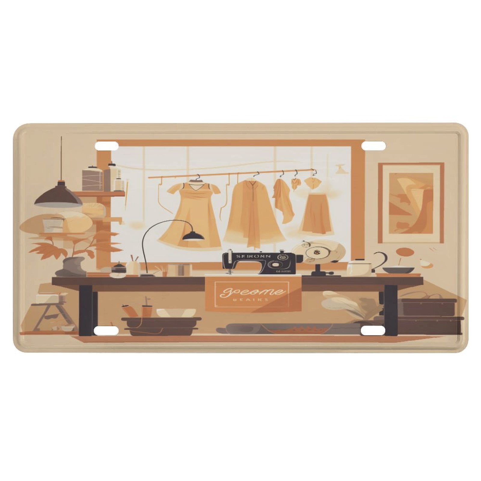 License Plate Covers Sewing Room Decorative Car Front Sewing Machine ...
