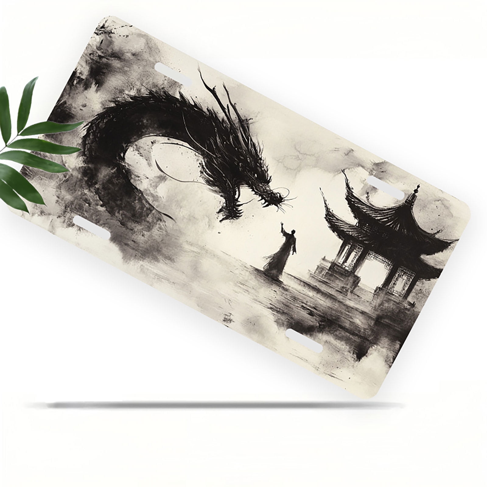 License Plate, Dragon and Pavilion Decorative Front,Personalized ...