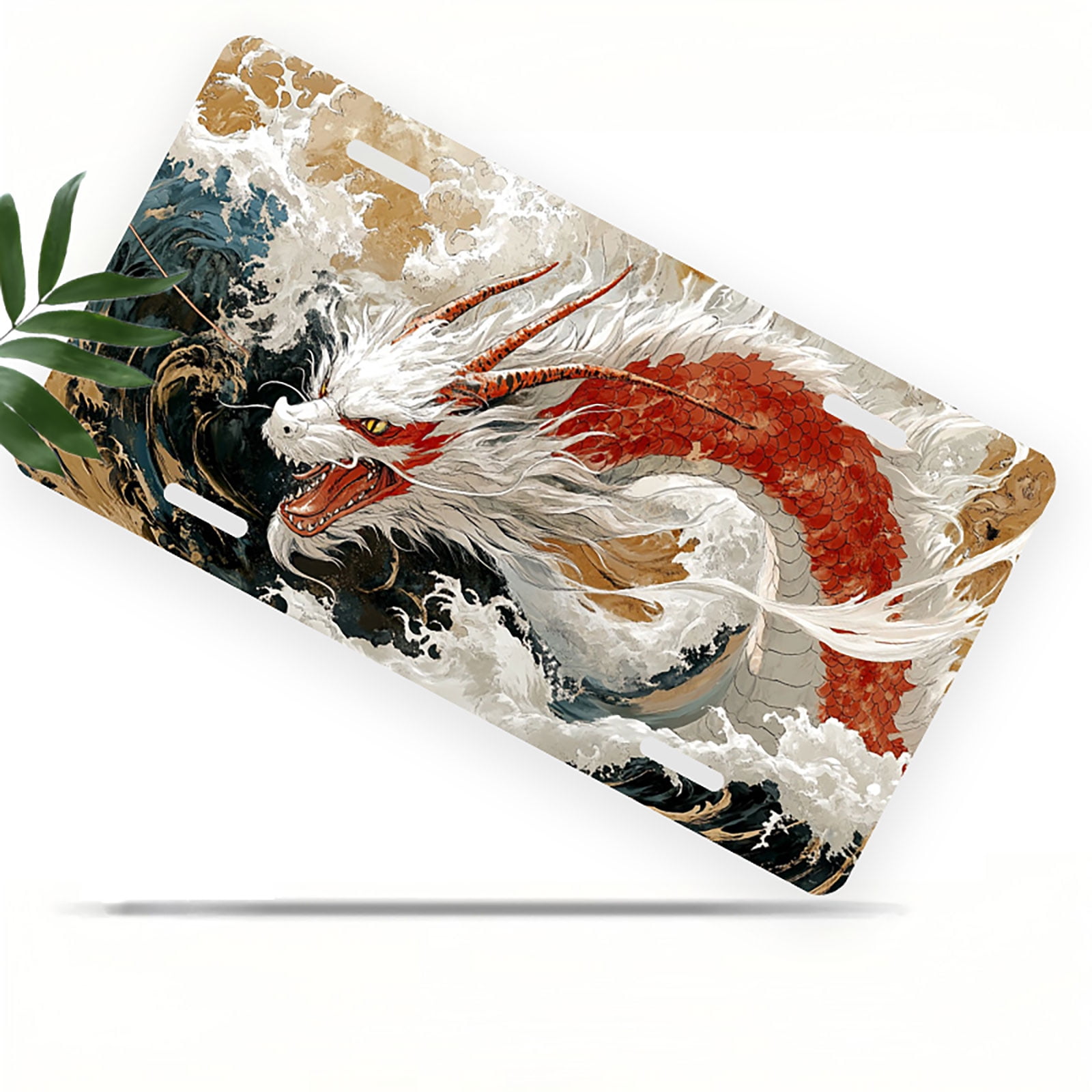 License Plate, Dragon in the Waves Decorative Front,Personalized ...